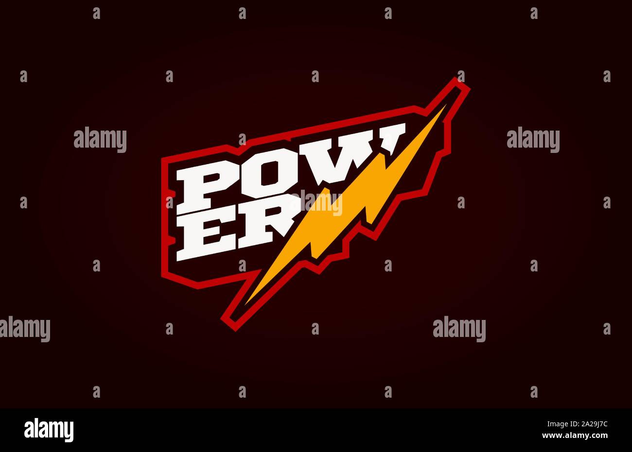 Power energy mascot Modern professional sport Typography in retro style ...