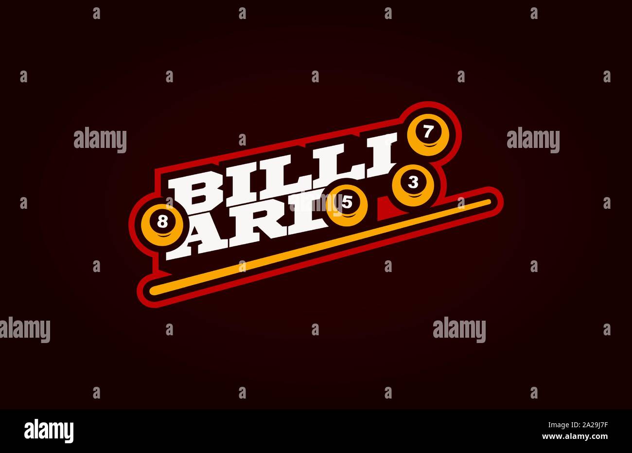 Billiard Modern professional sport Typography in retro style. Vector ...