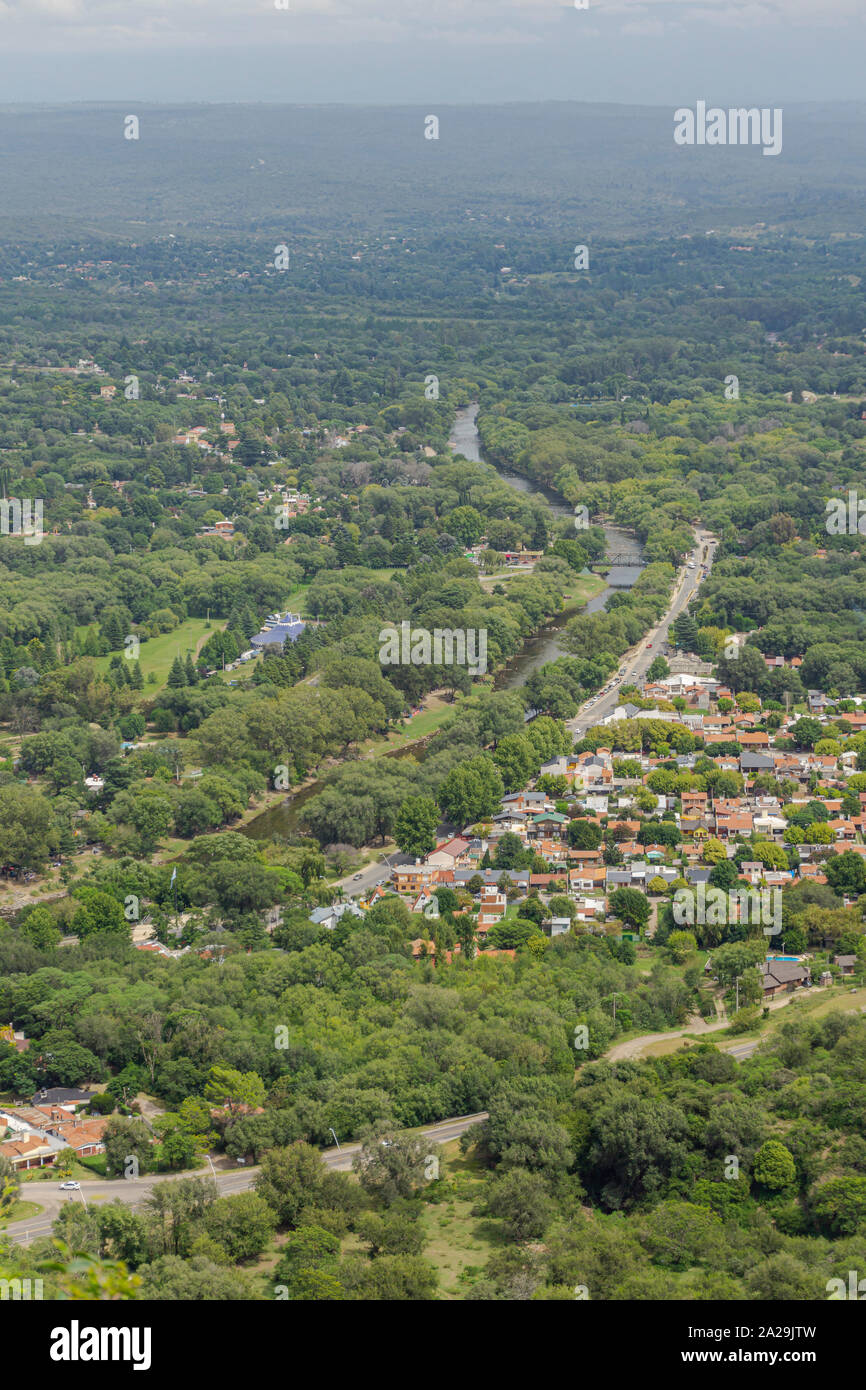 Aerial view of Valley of Calamuchita, Córdoba, Argentina Stock Photo ...