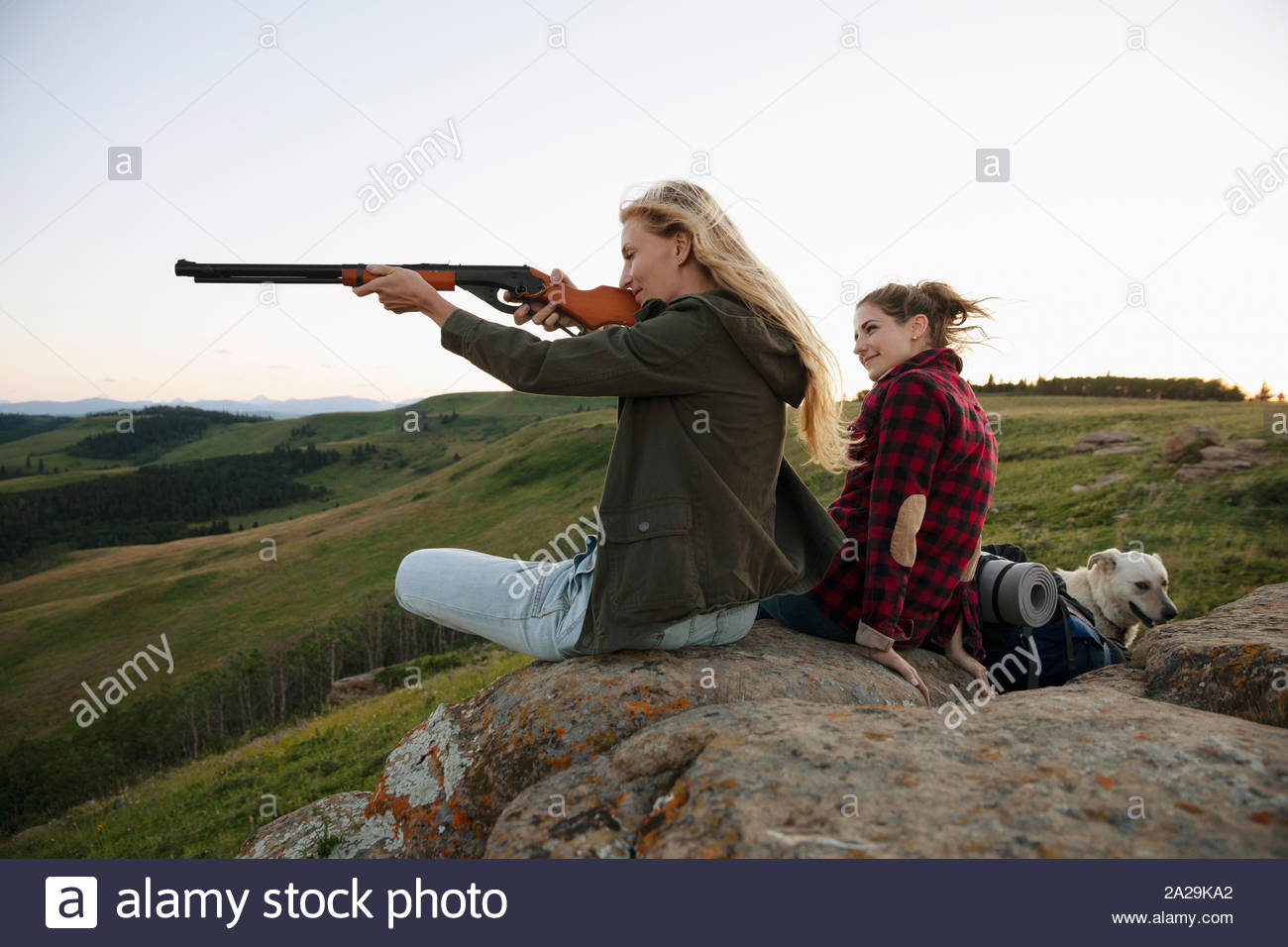 Woman aiming gun hi-res stock photography and images - Alamy