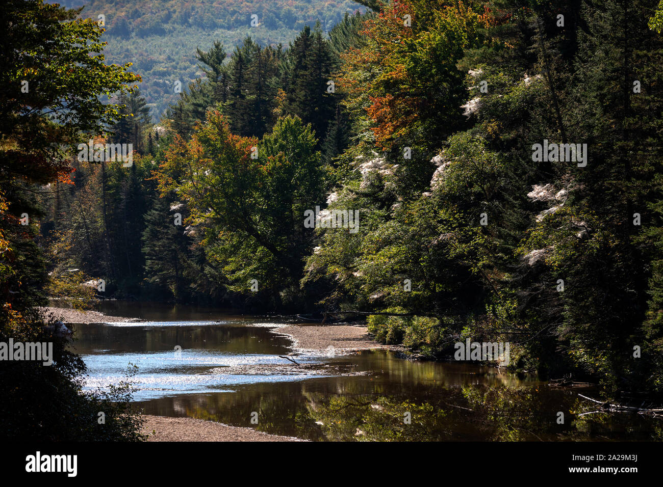 Wilderness river, White Mountain National Forest, New Hampshire, USA ...