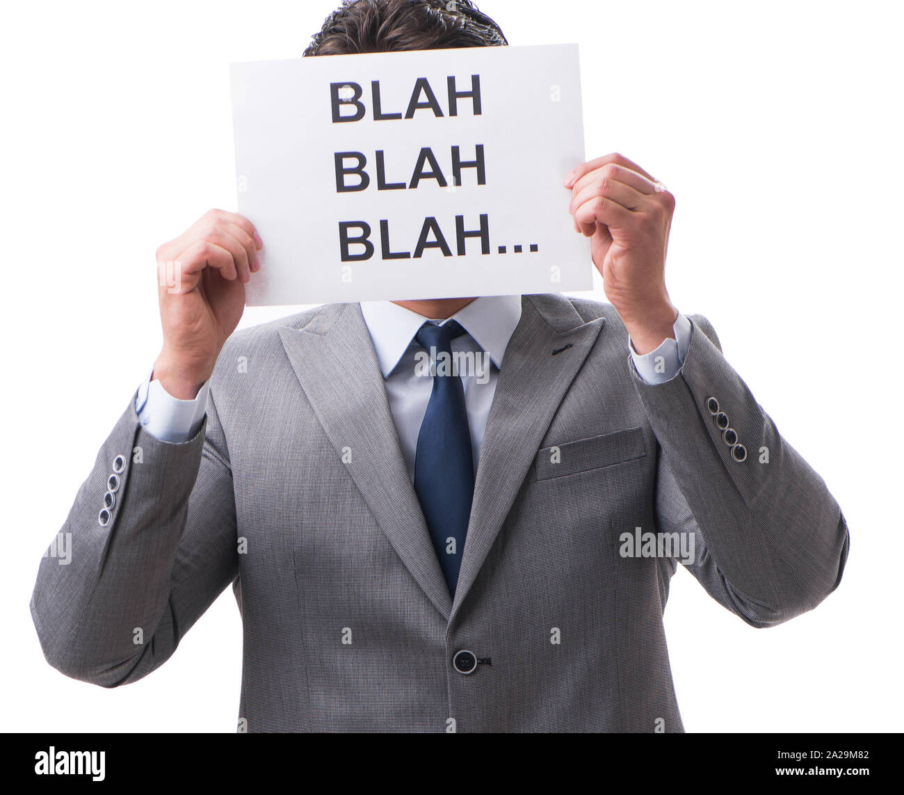 The businessman telling lies isolated on white background Stock Photo ...