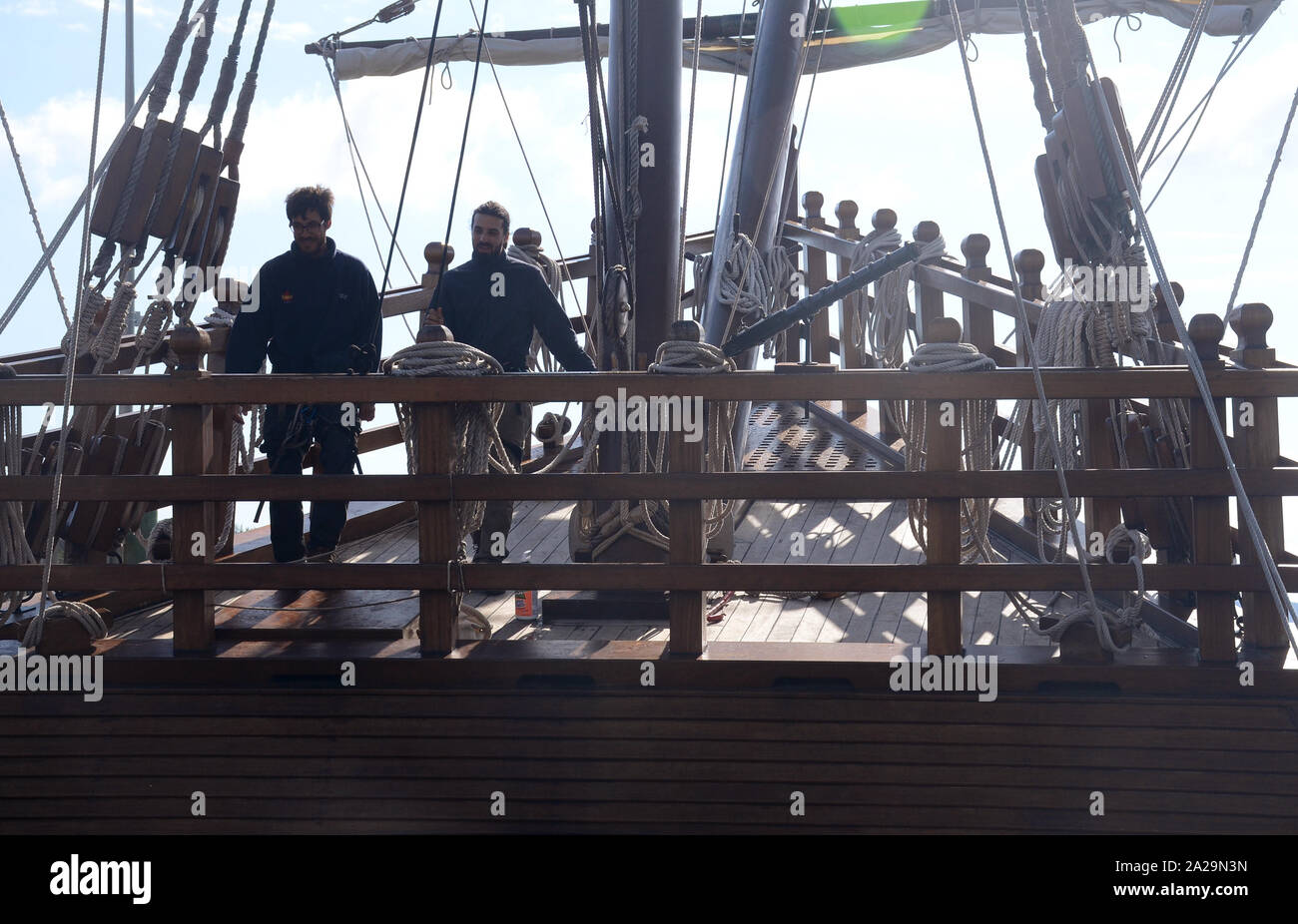 Replica of the Santa Maria ship Stock Photo - Alamy