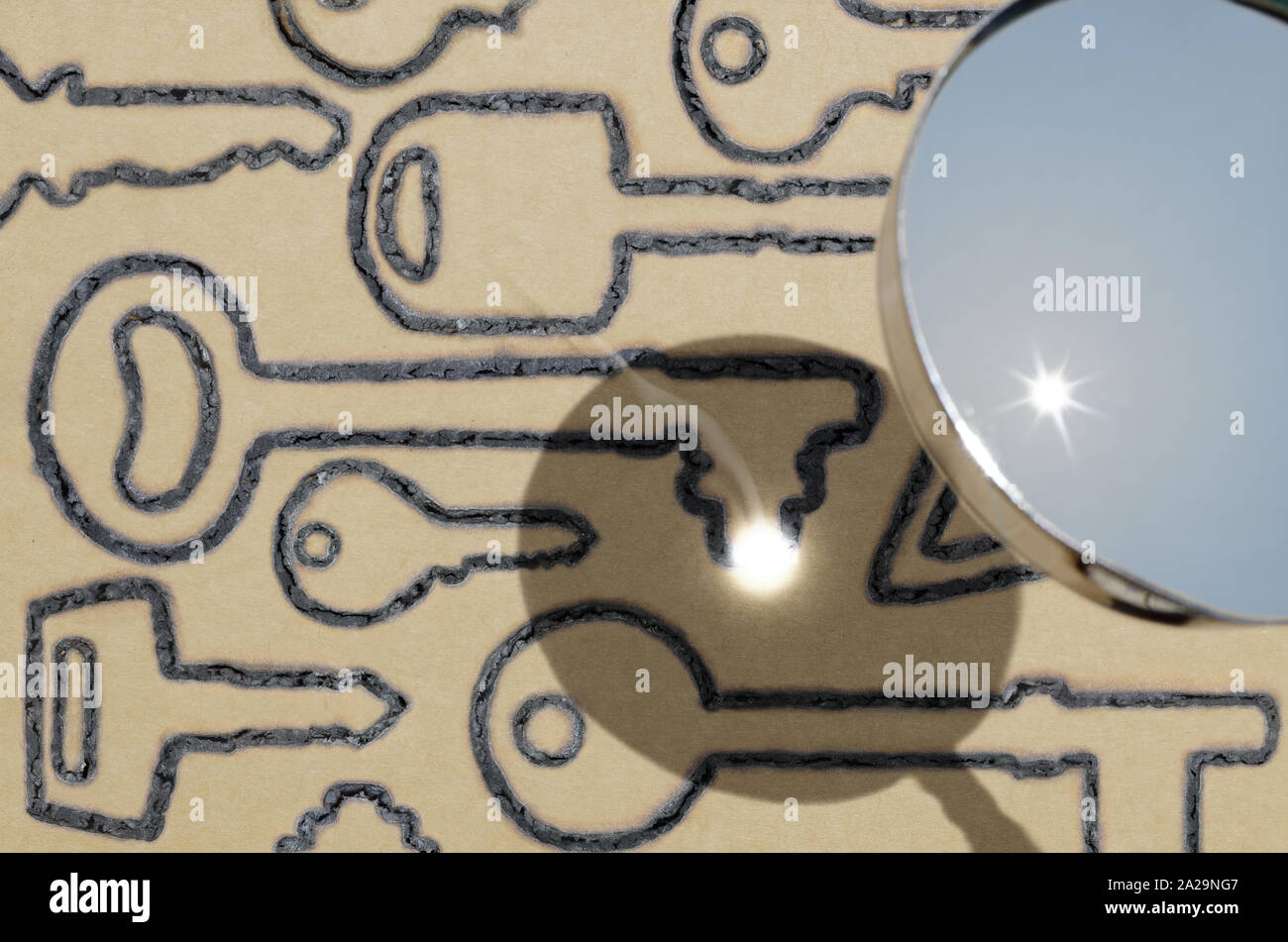 Focus is key, depicted by using magnifying glass to focus sunlight to ...