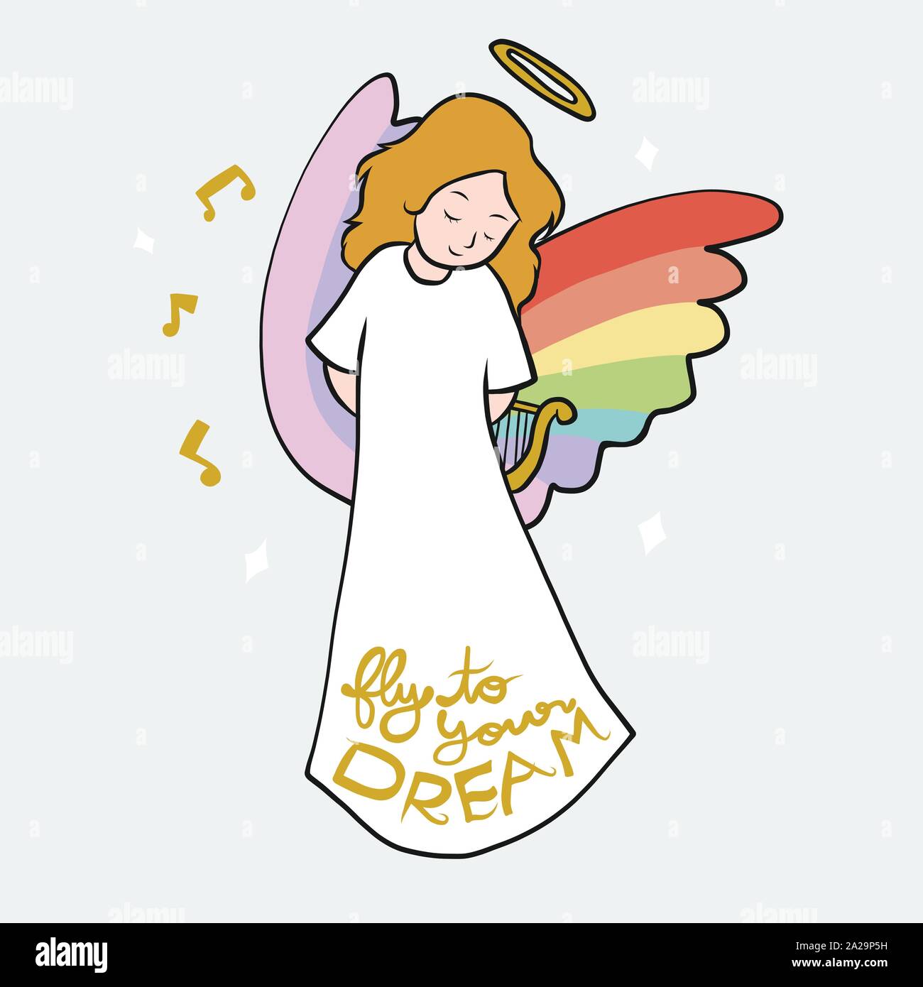 Child angel wings halo Stock Vector Images - Alamy
