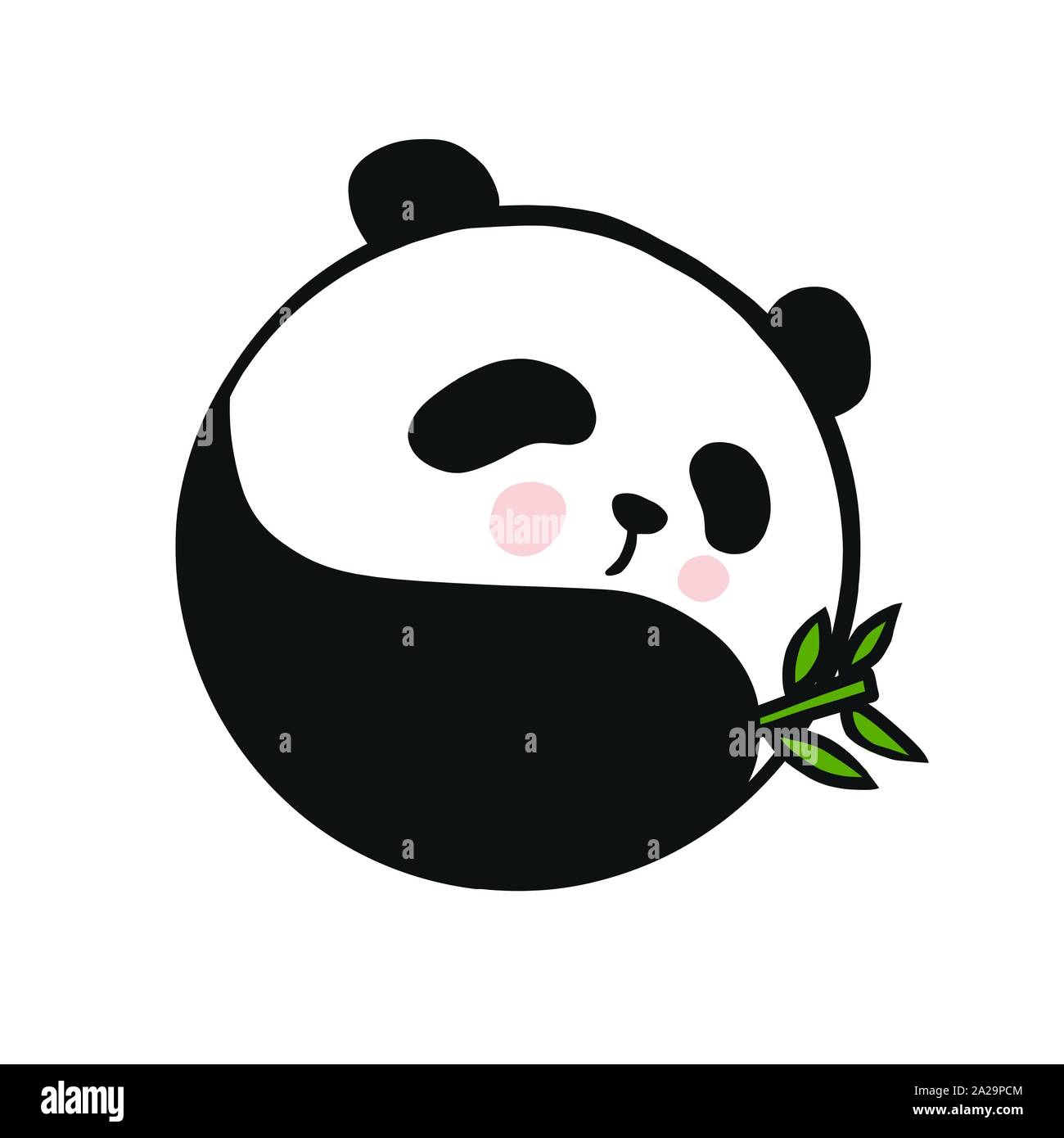 Yin Yang Panda cute logo vector illustration Stock Vector Image & Art ...