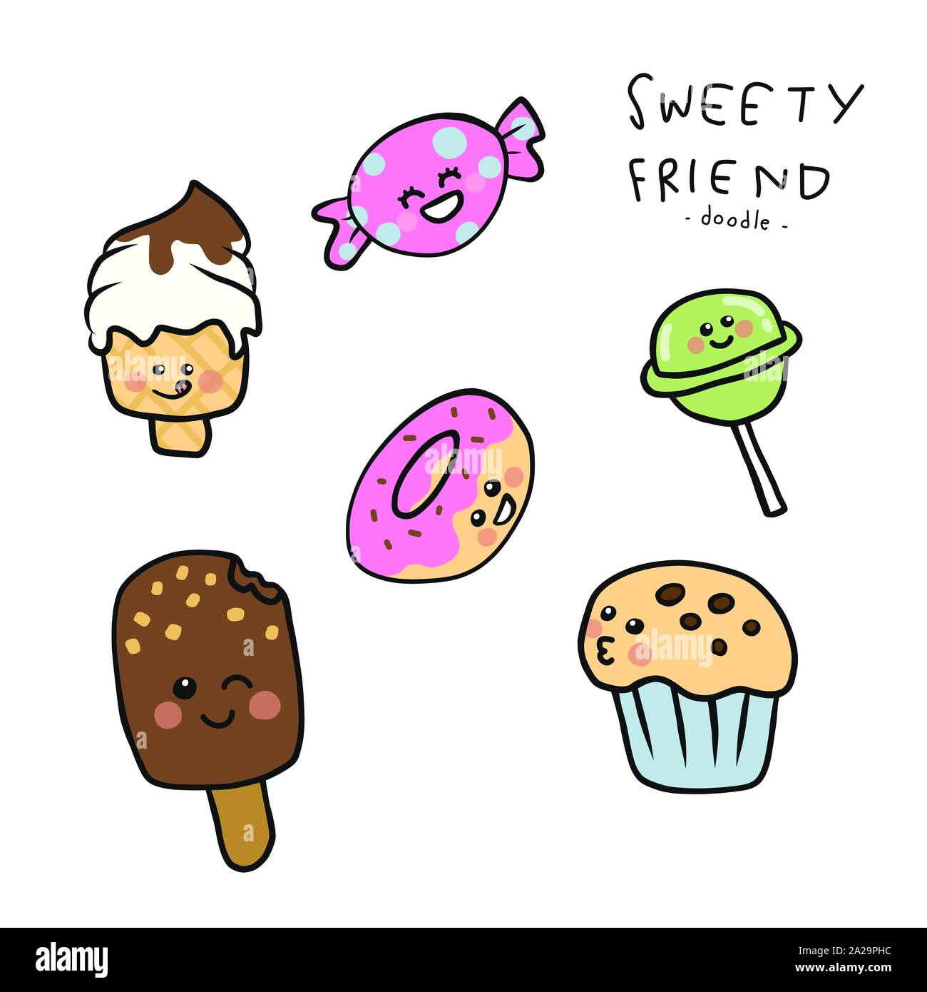 Sweety friend cartoon doodle vector illustration Stock Vector Image ...