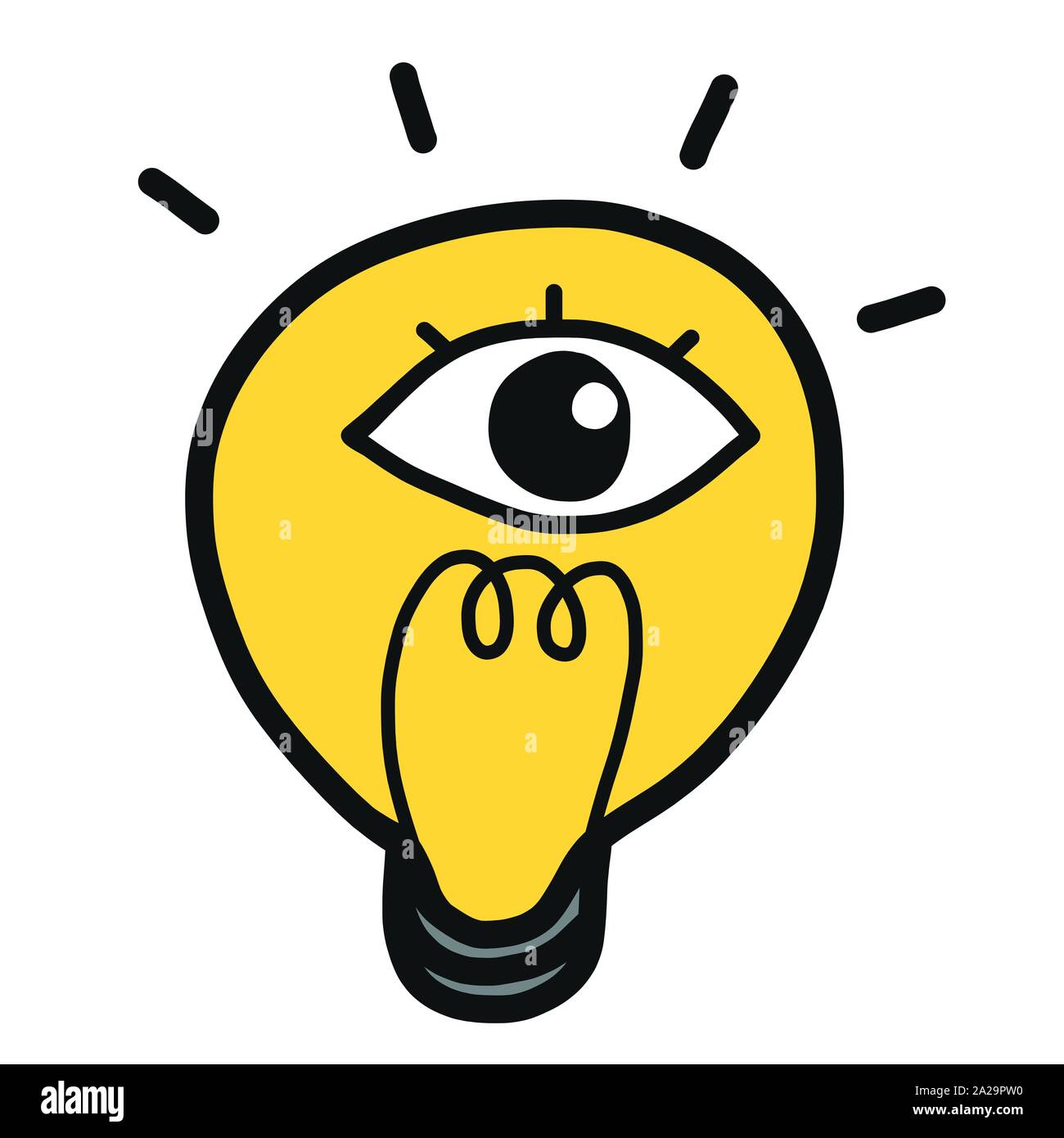 Lightbulb eye vision logo cartoon vector illustration Stock Vector ...