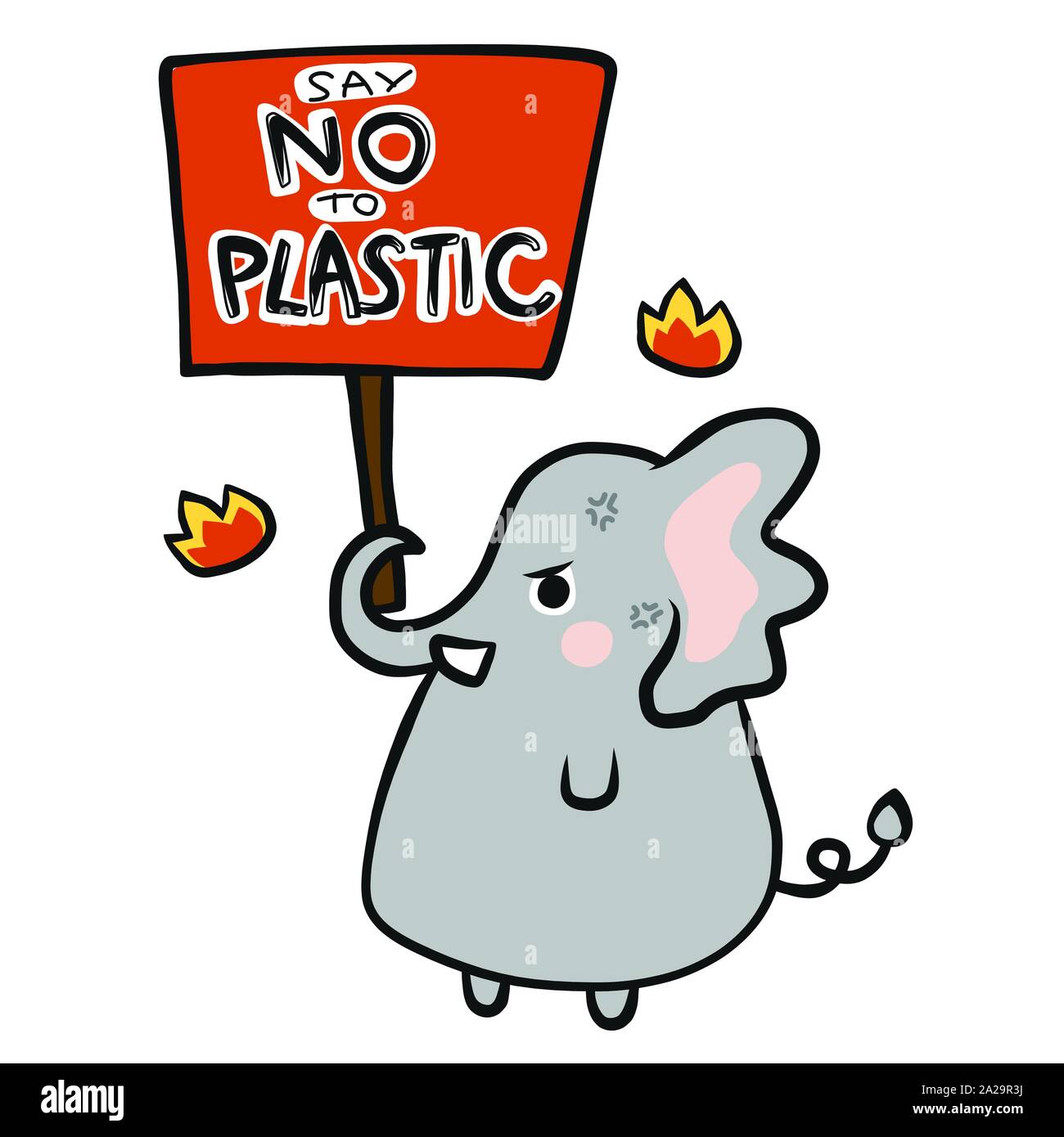 Angry elephant cartoon hi-res stock photography and images - Alamy