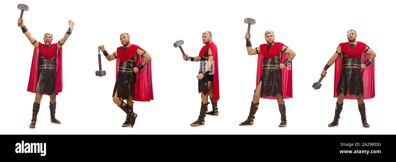 The gladiator isolated on white background Stock Photo - Alamy