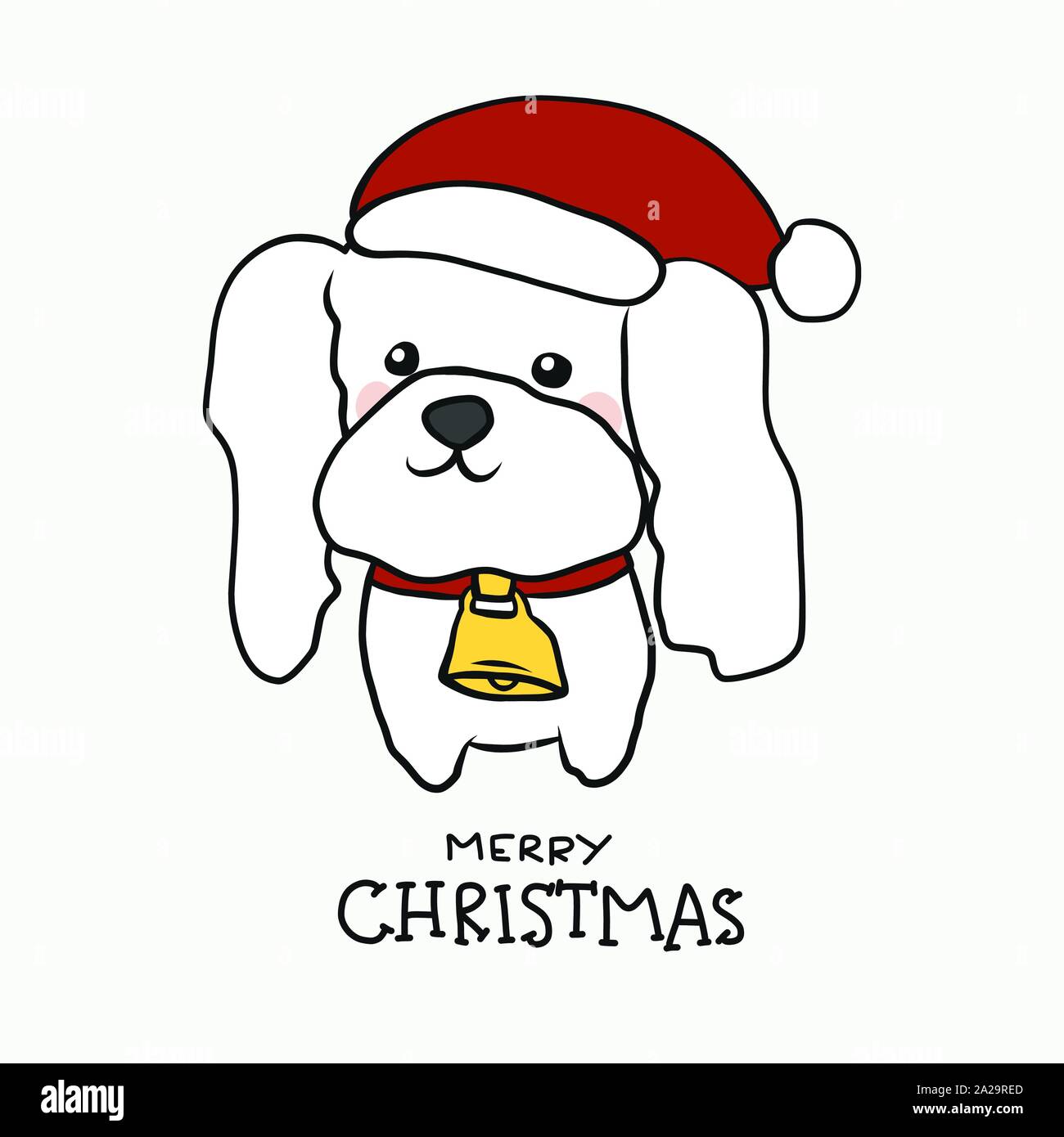 Merry Christmas Puppy Cartoon