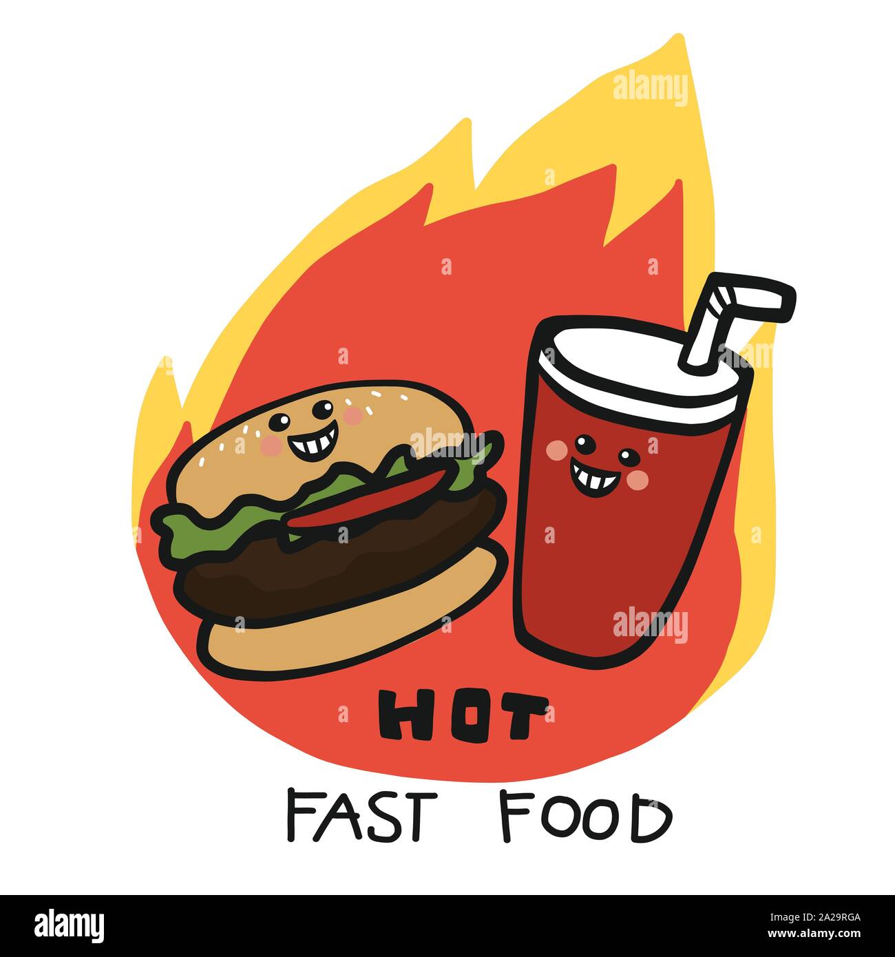 Hamburger on grill Stock Vector Images - Alamy