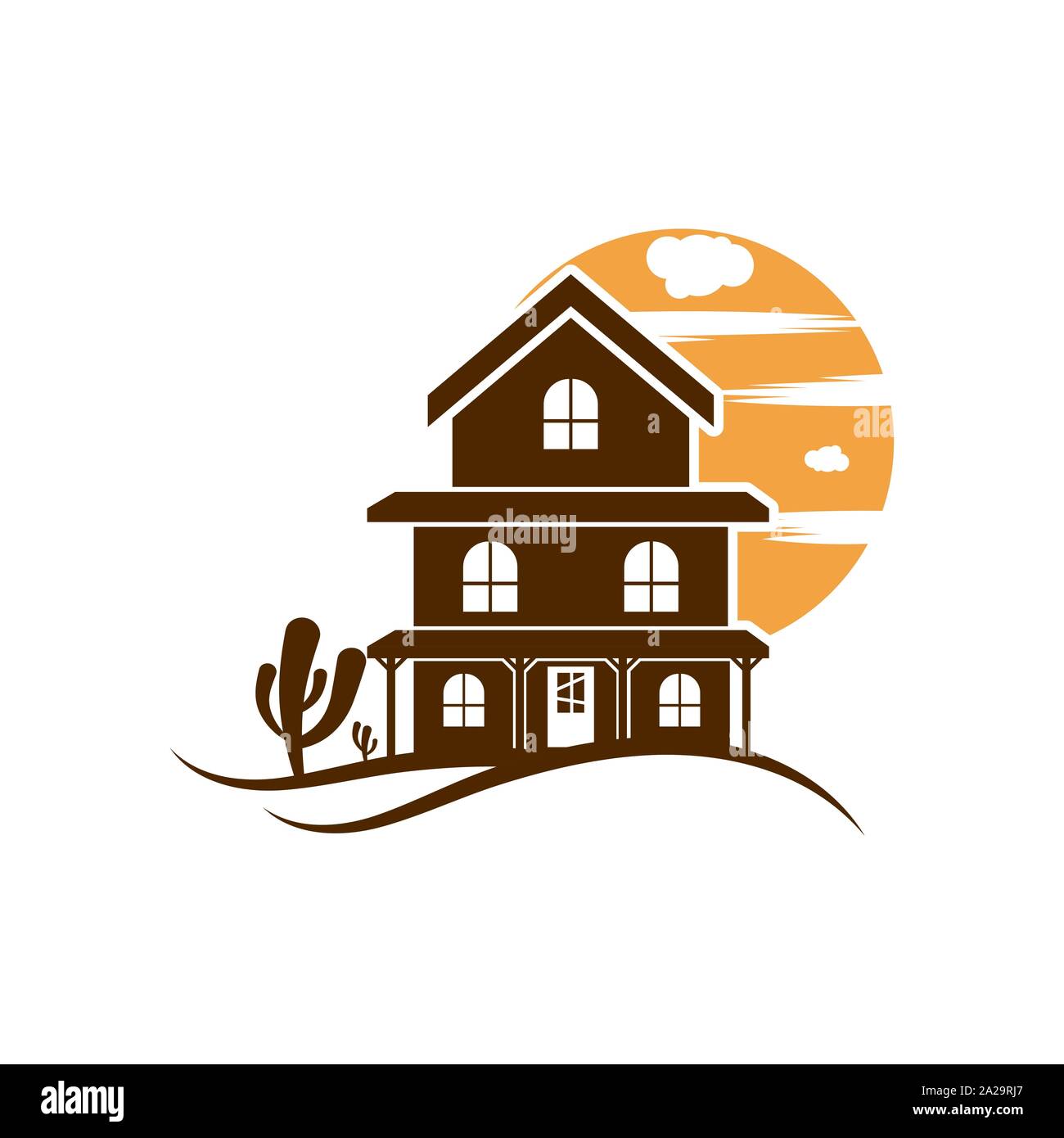 Cowboy western town cartoon hi-res stock photography and images - Alamy