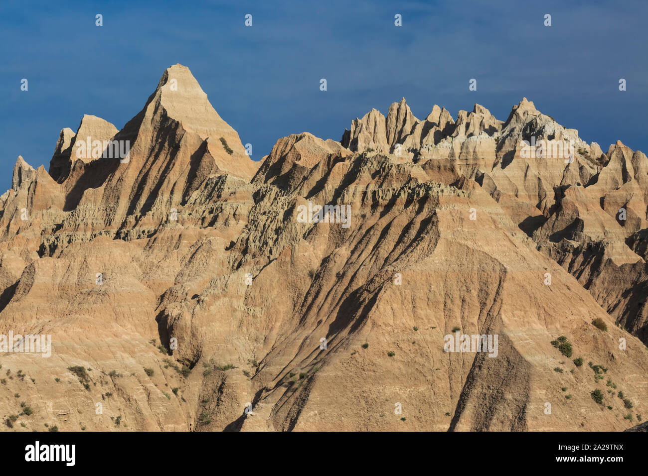 jagged badland peaks in badlands national park near wall, south dakota ...