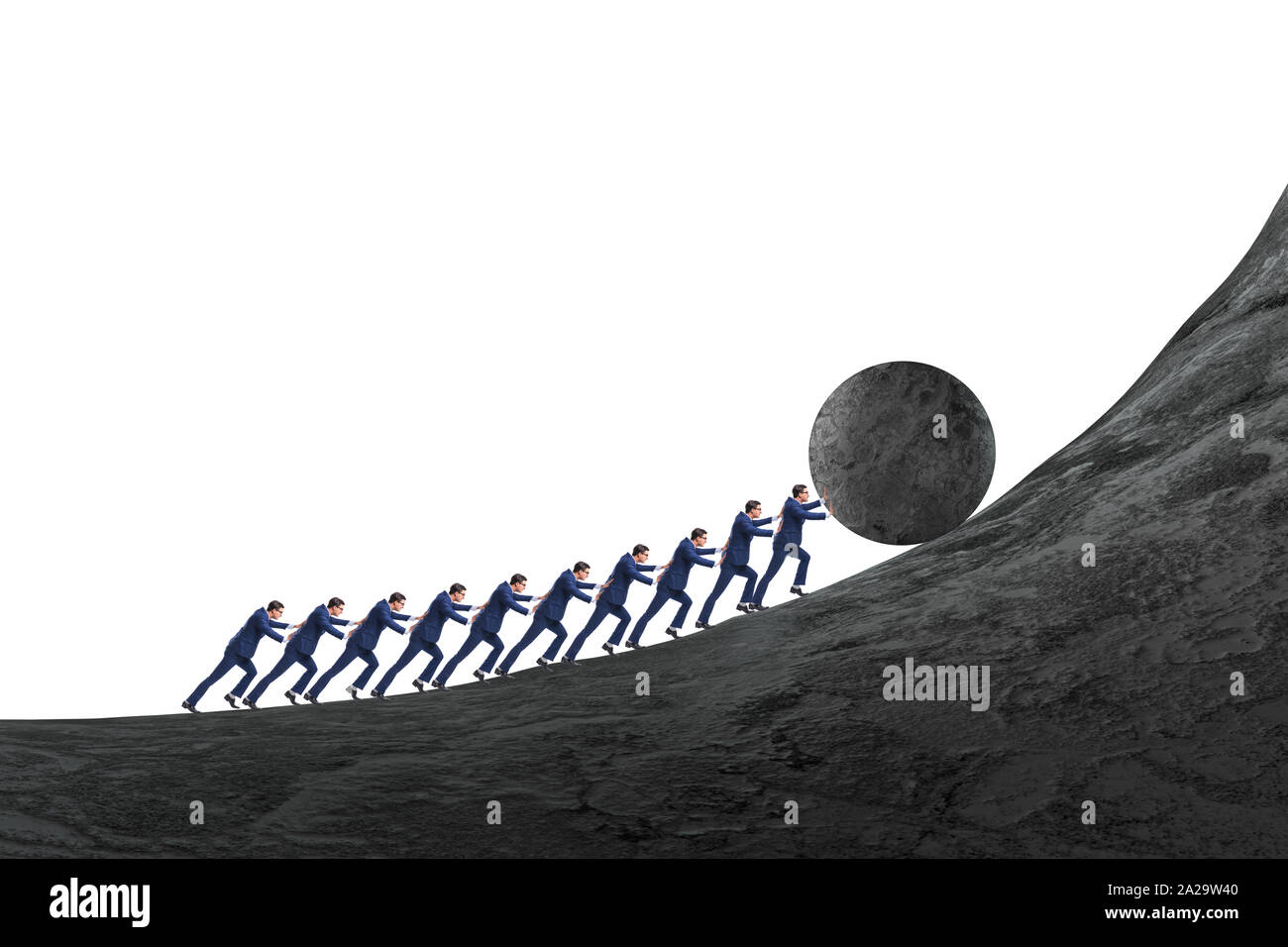 Pushing rock uphill hi-res stock photography and images - Alamy