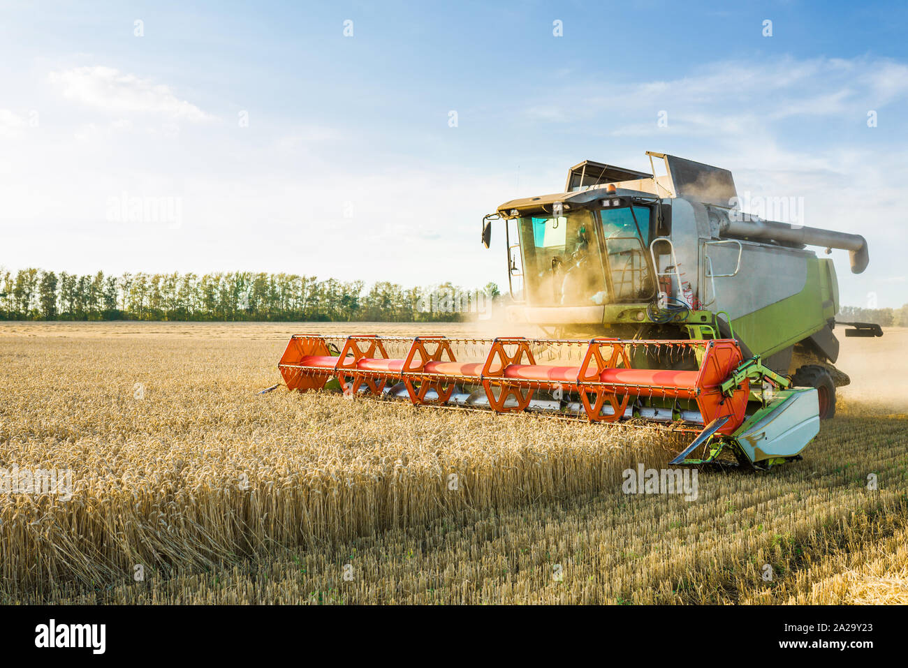 Against the backdrop of a sunny summer day and blue sky with clouds ...