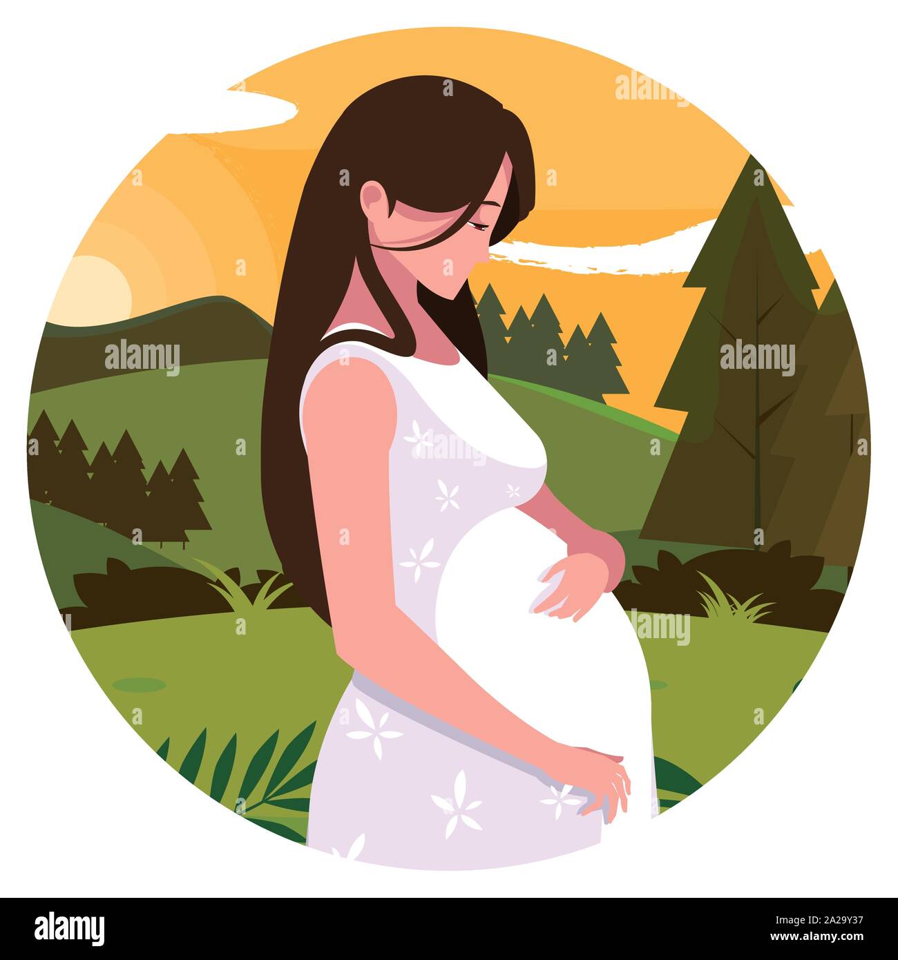 Pregnant woman design, Mother family love pregnancy maternity expecting ...