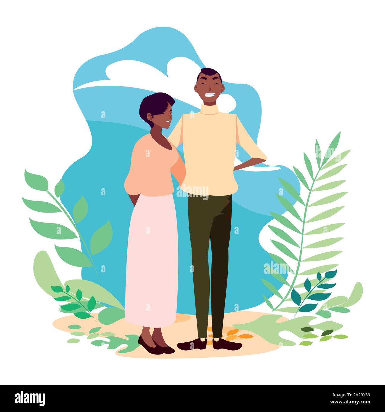 Couple of woman and man design, Relationship love romance holiday and ...