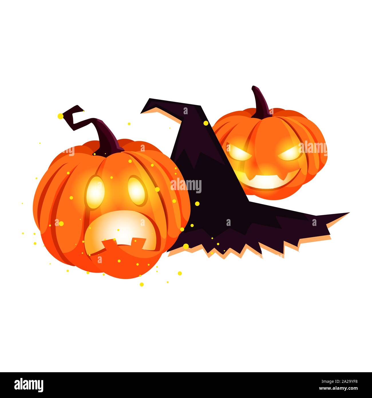 Pumpkins cartoons design, Halloween holiday horror scary celebration ...