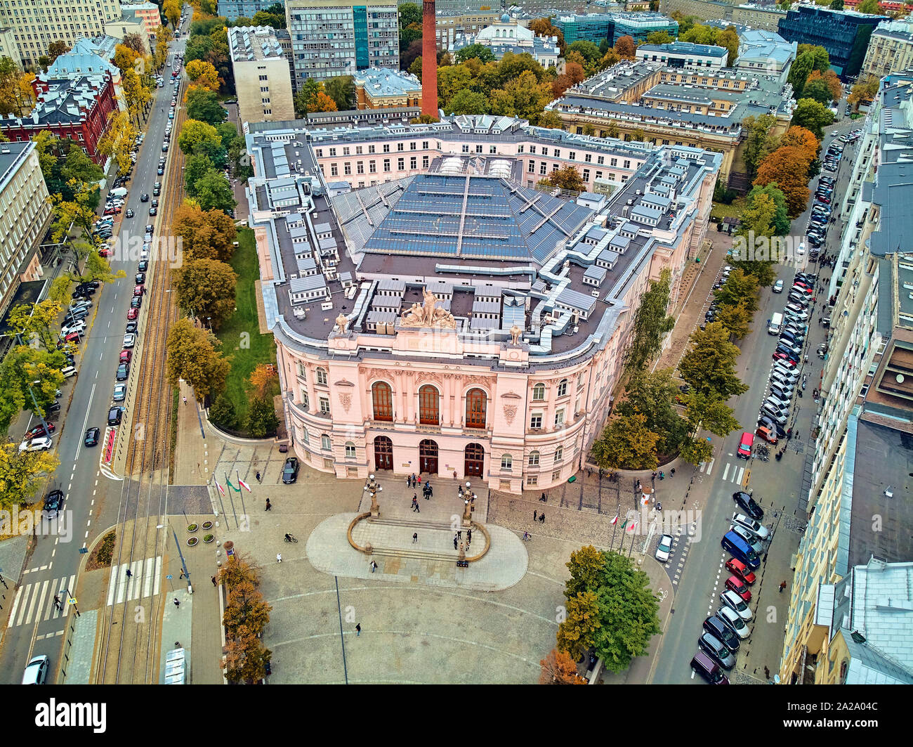 Beautiful panoramic aerial drone view to The Main Building of the ...
