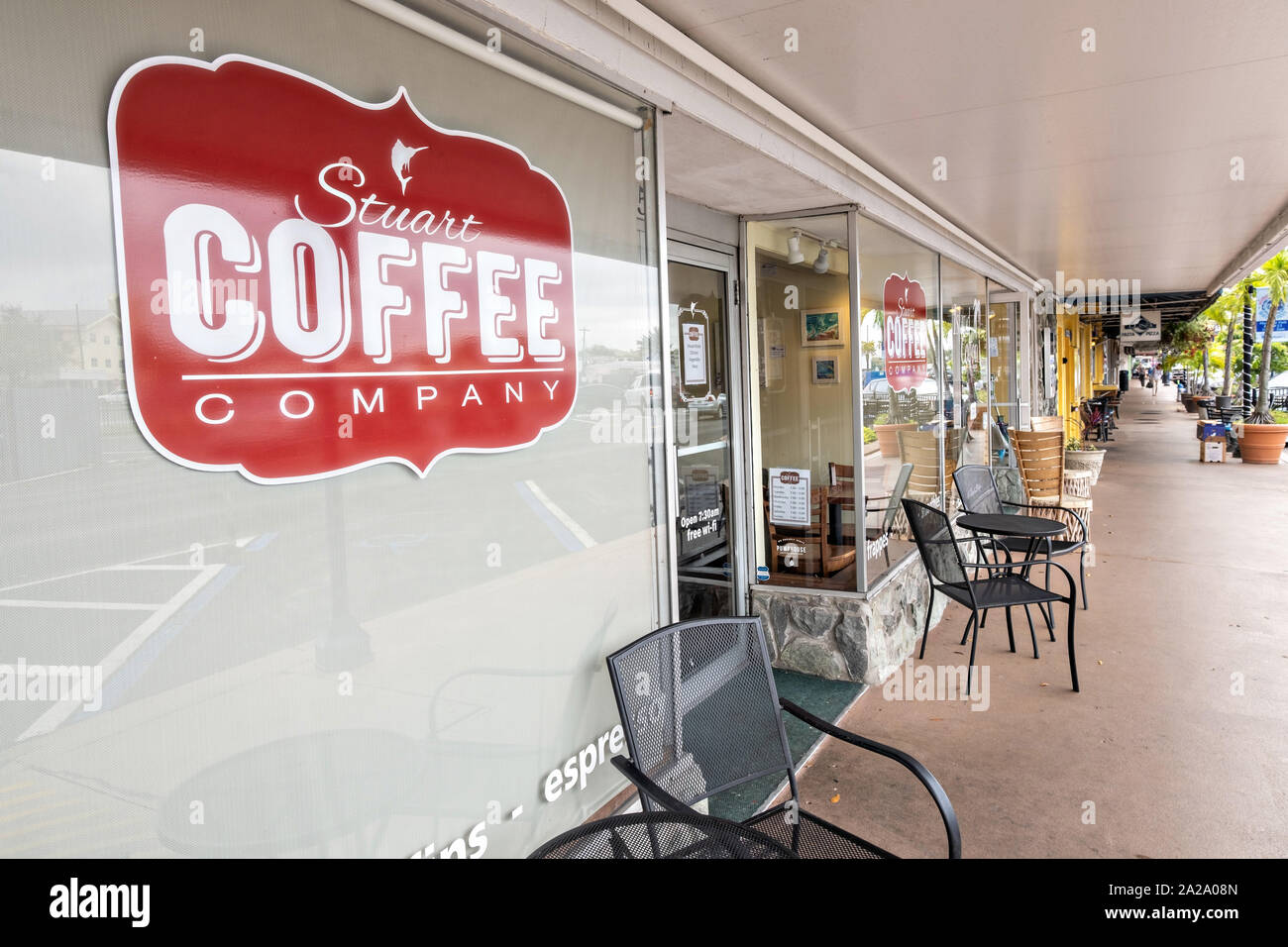 Stuart Coffee cafe in the historic downtown in Stuart, Florida. The ...