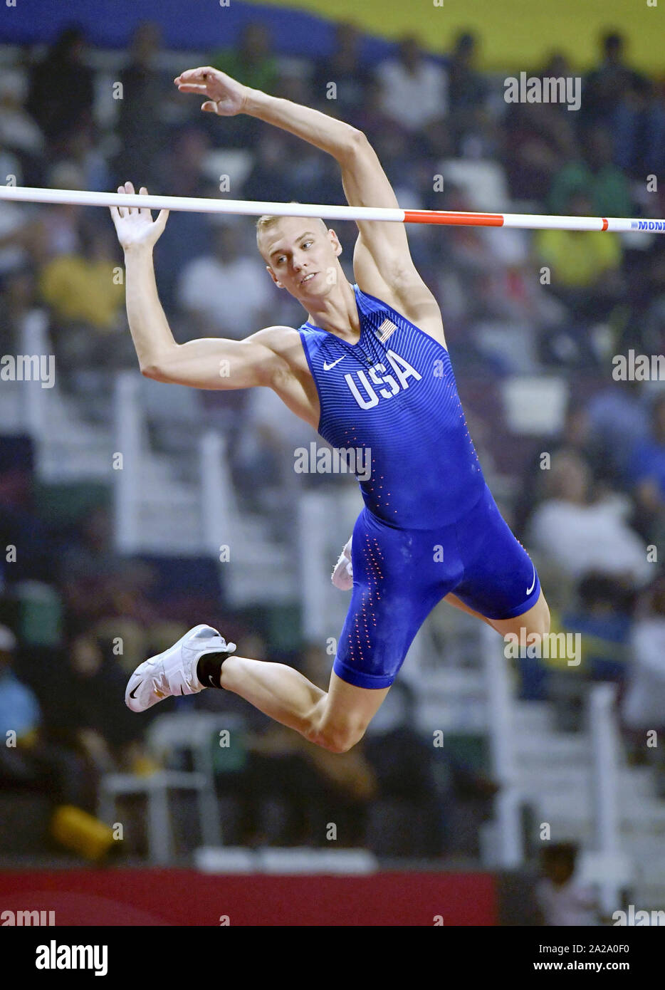Doha, Qatar. 2nd October, 2019. Sam Kendricks of the United States wins ...