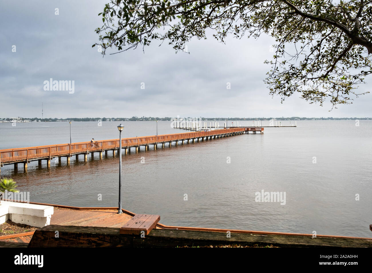 The Stuart Boardwalk at Flagler Park in the historic downtown in Stuart ...
