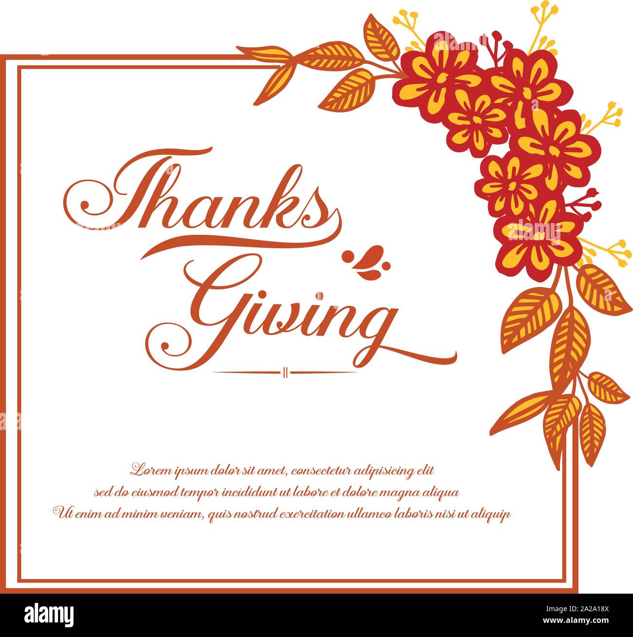 Design for banner of thanksgiving with perfect autumn leaf floral frame ...