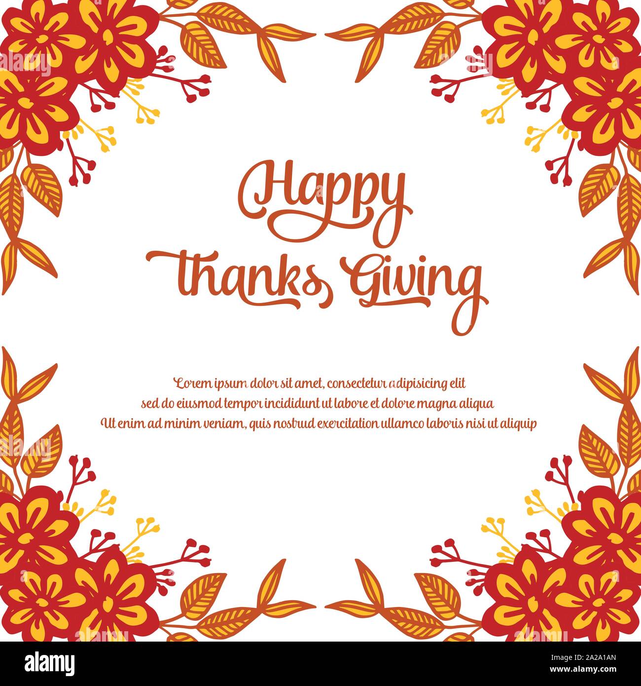 Design style of autumn leaf flower frame, for poster template of ...