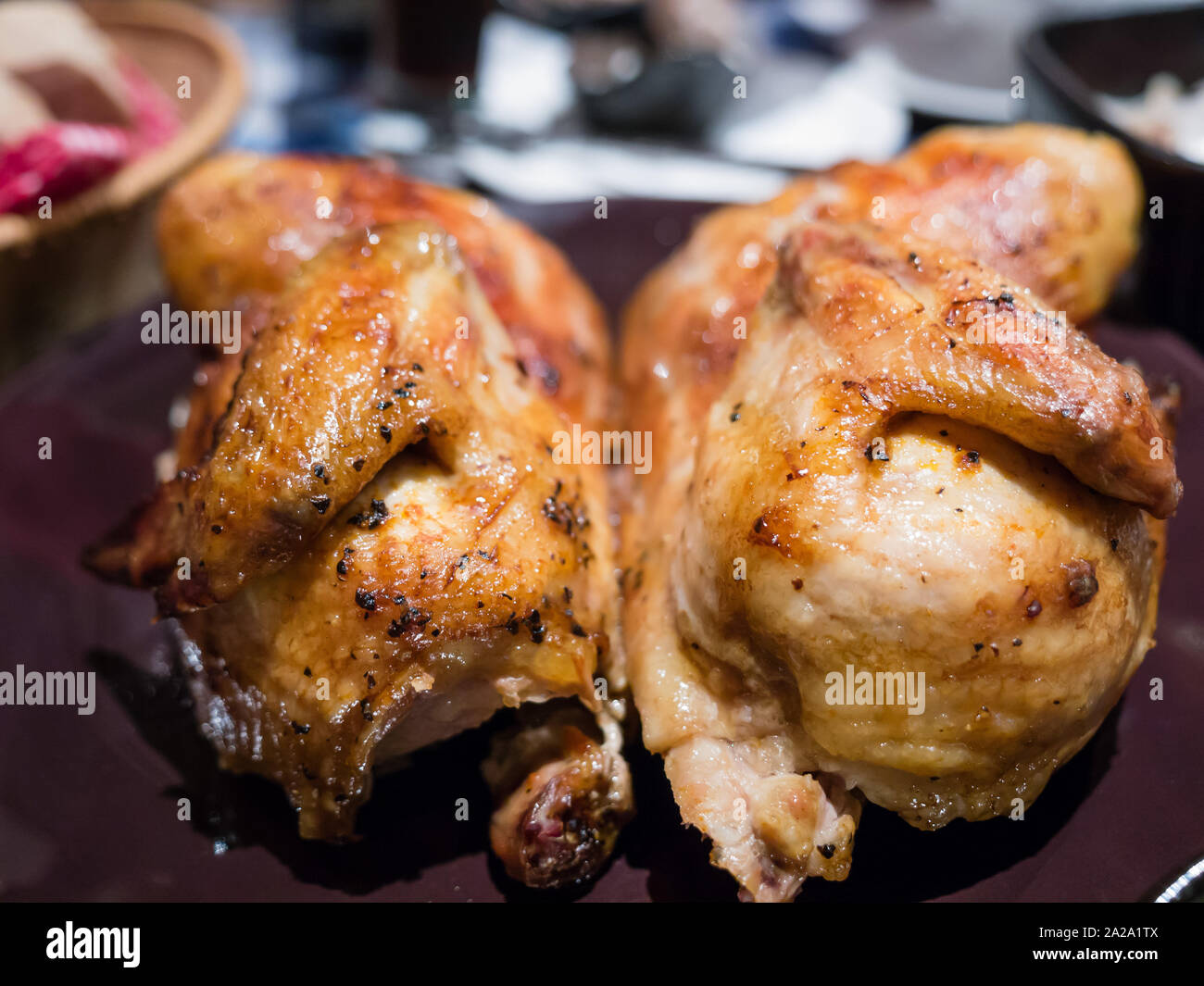 Close up shot of grill chicken leg, ate at Yilan, Taiwan Stock Photo ...