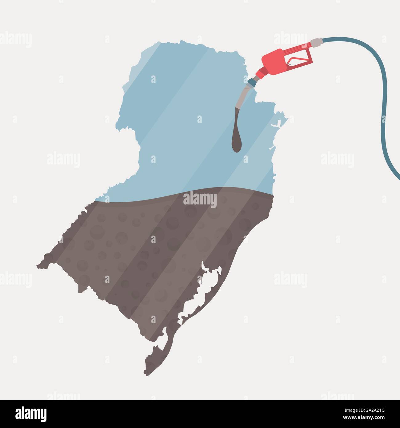 Map of South being fueled by oil. Gas pump fueled map. On the map there ...
