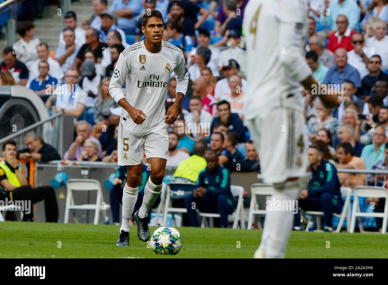 Madrid, Spain. 01st Oct, 2019. Raphael Varane of Real Madrid seen in ...