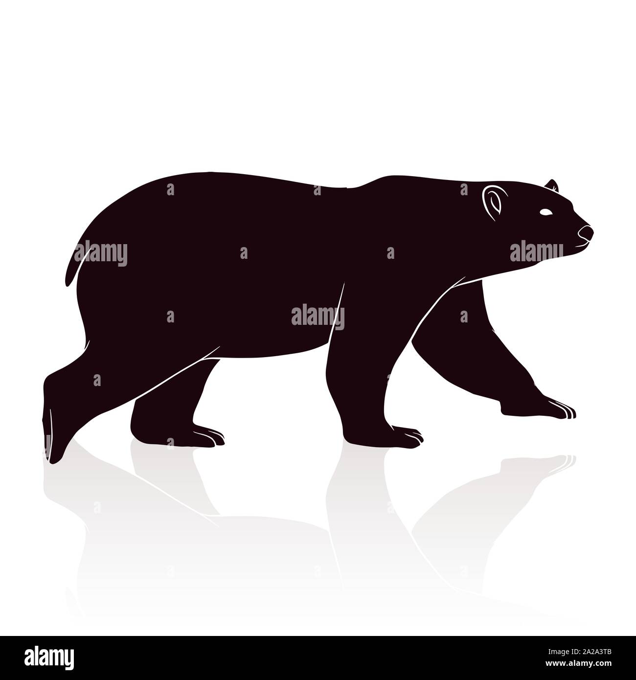 bear silhouette vector isolated on white backround Stock Vector Image ...