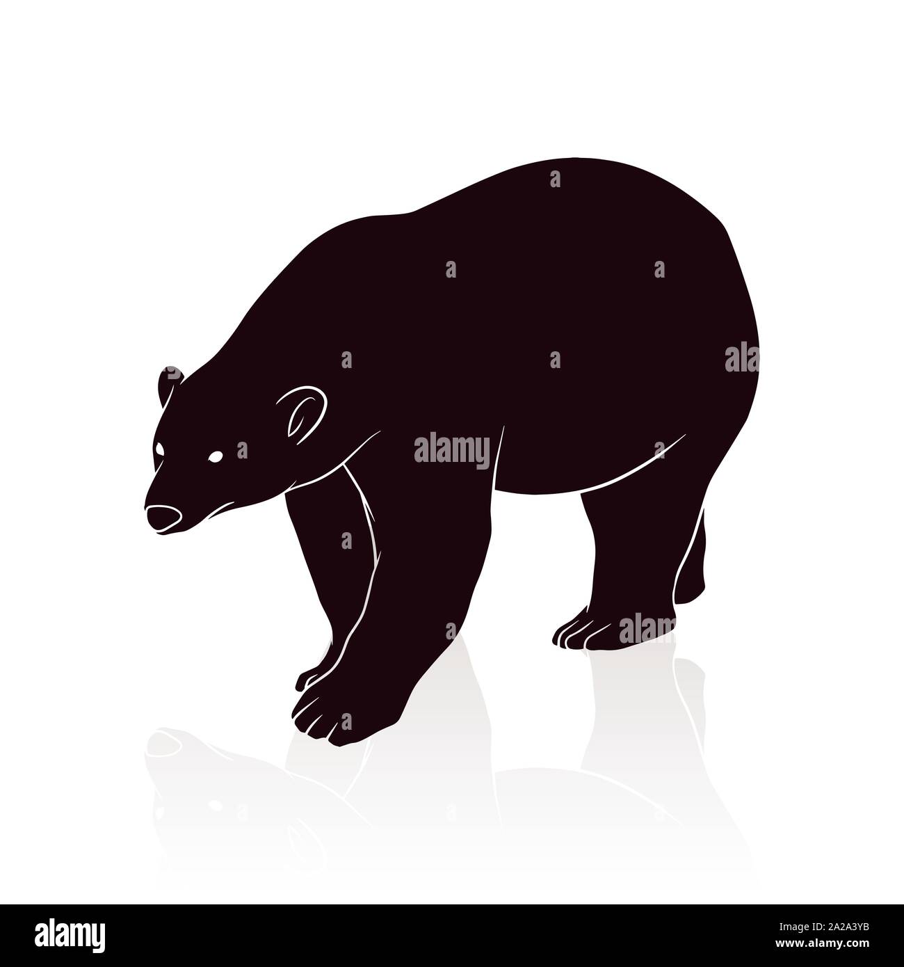 bear silhouette vector isolated on white backround Stock Vector Image ...