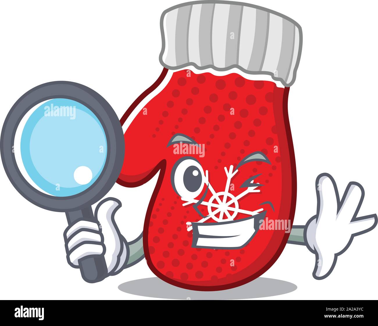 Detective christmas mittens isolated in the cartoon Stock Vector Image ...