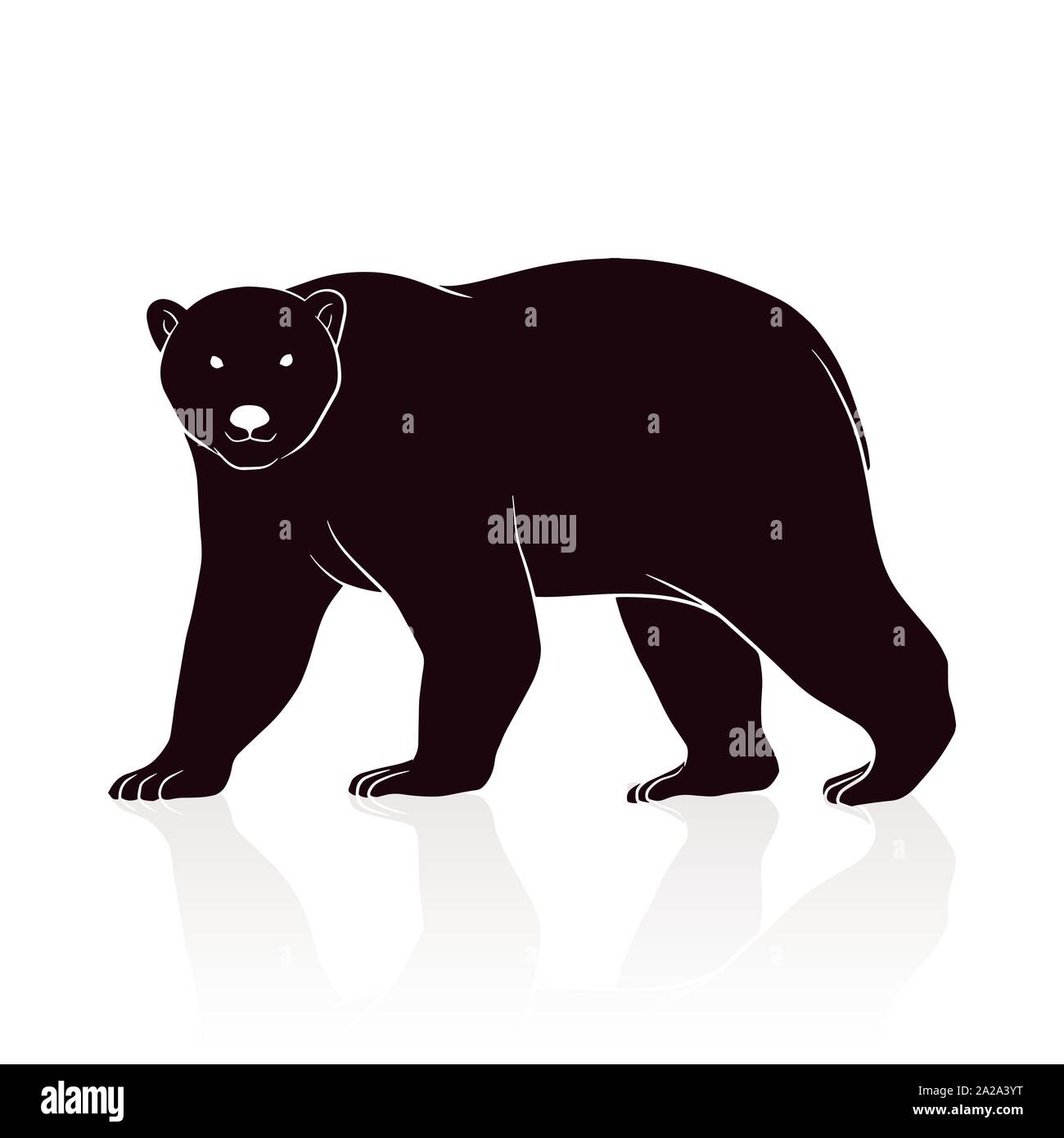 bear silhouette vector isolated on white backround Stock Vector Image ...