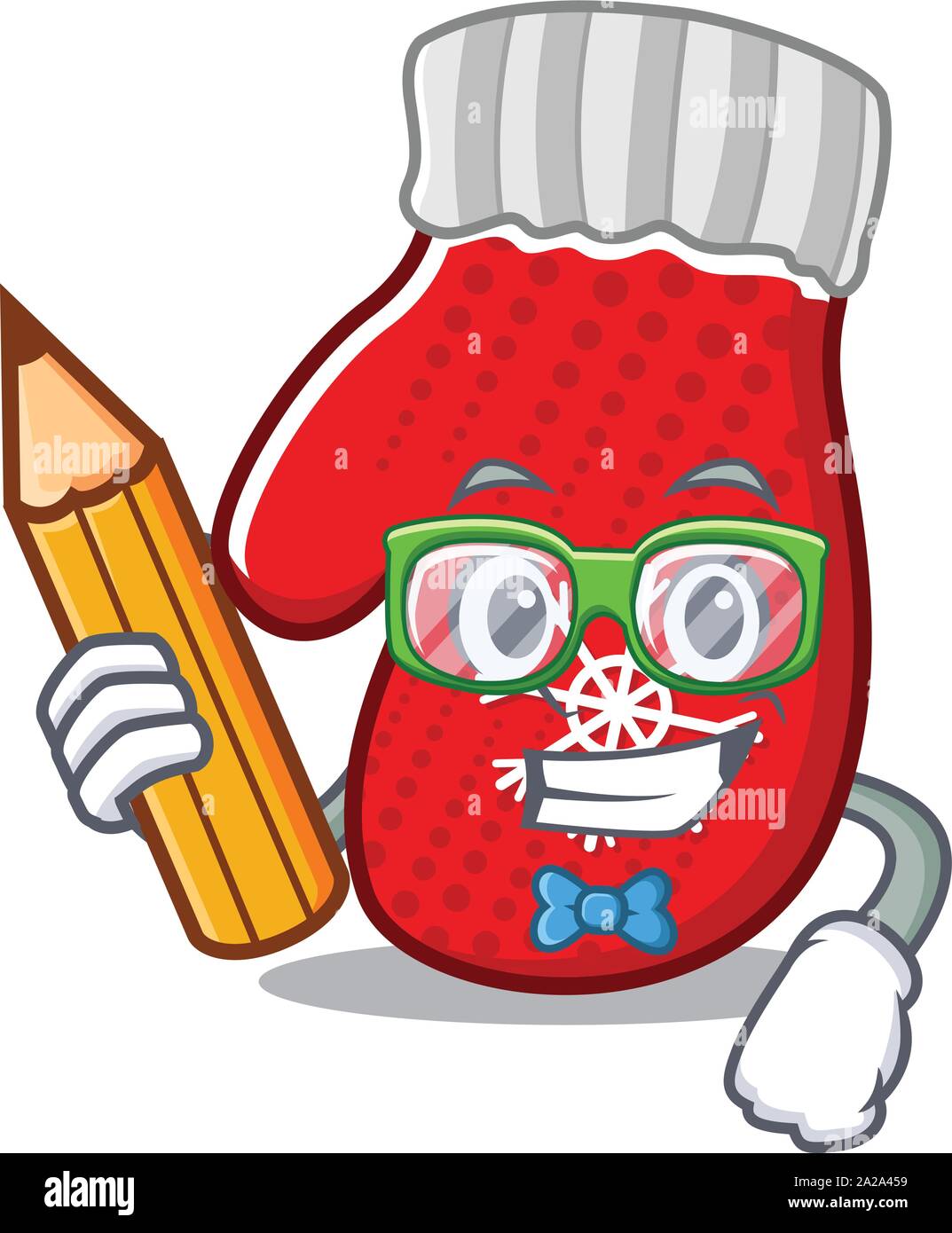 Student christmas mittens isolated in the cartoon Stock Vector Image ...