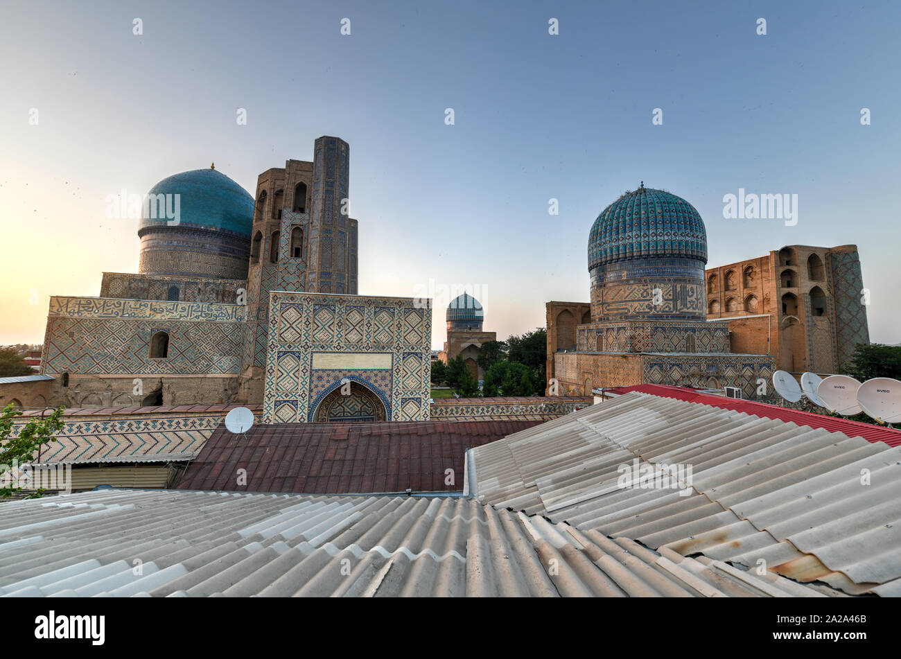 Bibi Khanym Mosque in Samarkand, Uzbekistan. In the 15th century it was ...