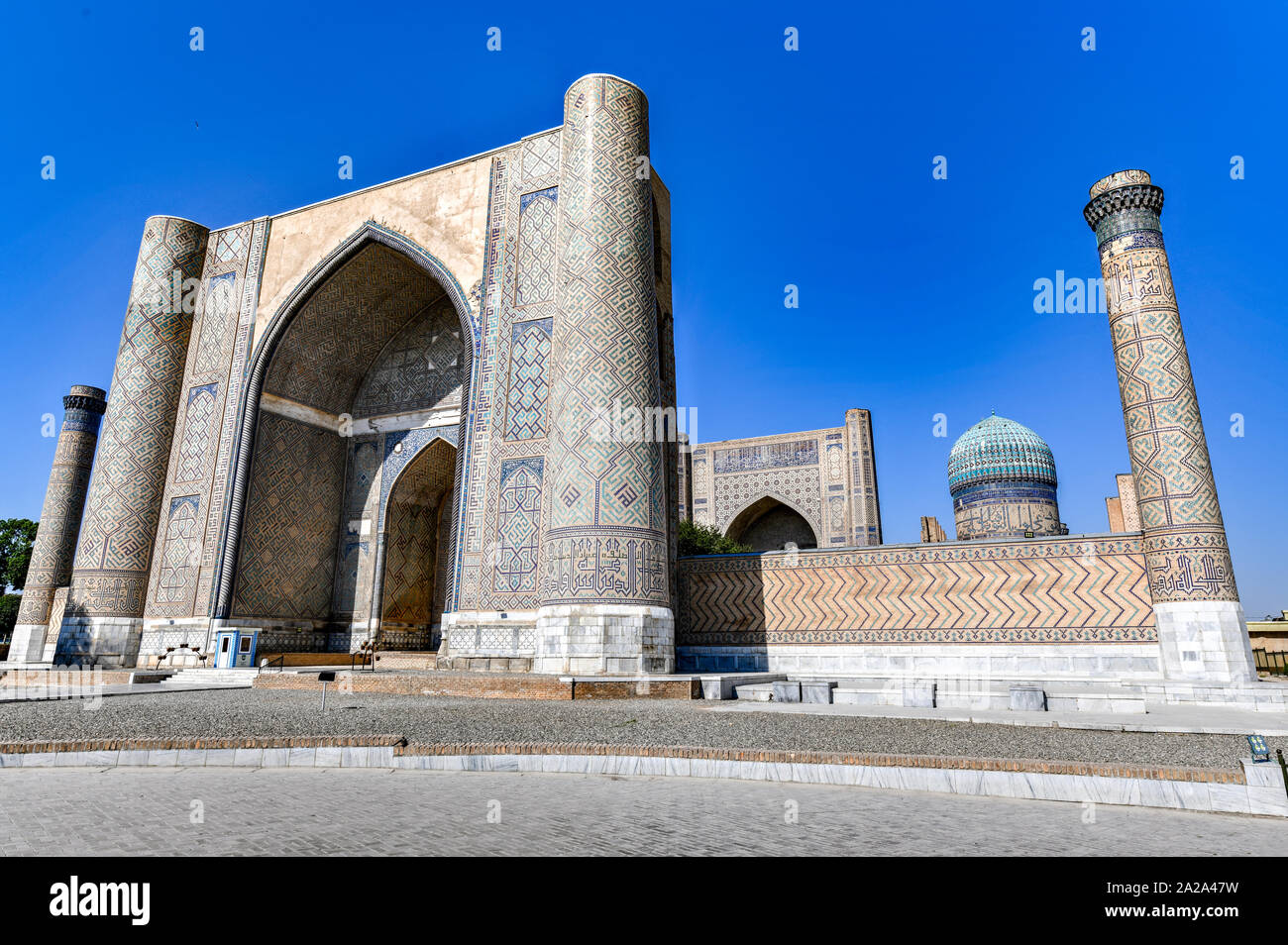 Bibi Khanym Mosque in Samarkand, Uzbekistan. In the 15th century it was ...