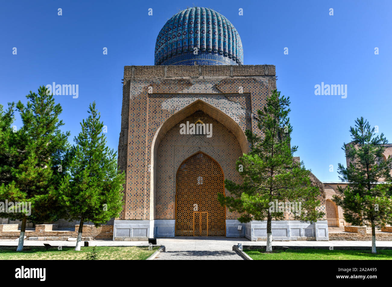 Bibi Khanym Mosque in Samarkand, Uzbekistan. In the 15th century it was ...