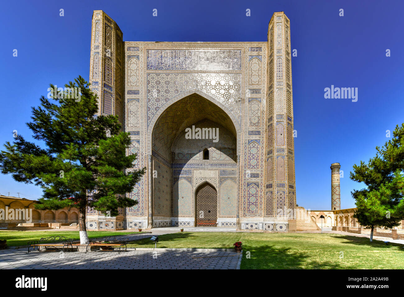 Bibi Khanym Mosque in Samarkand, Uzbekistan. In the 15th century it was ...
