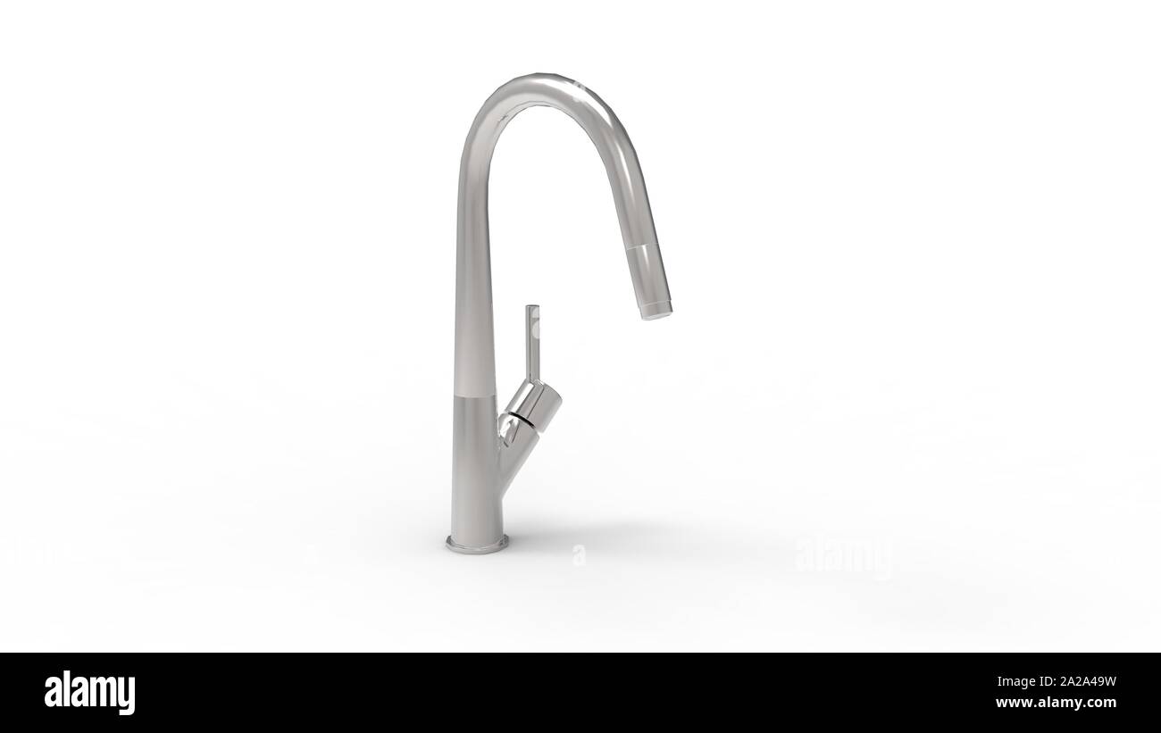 3d rendering of a water tap isolated in white studio background Stock ...