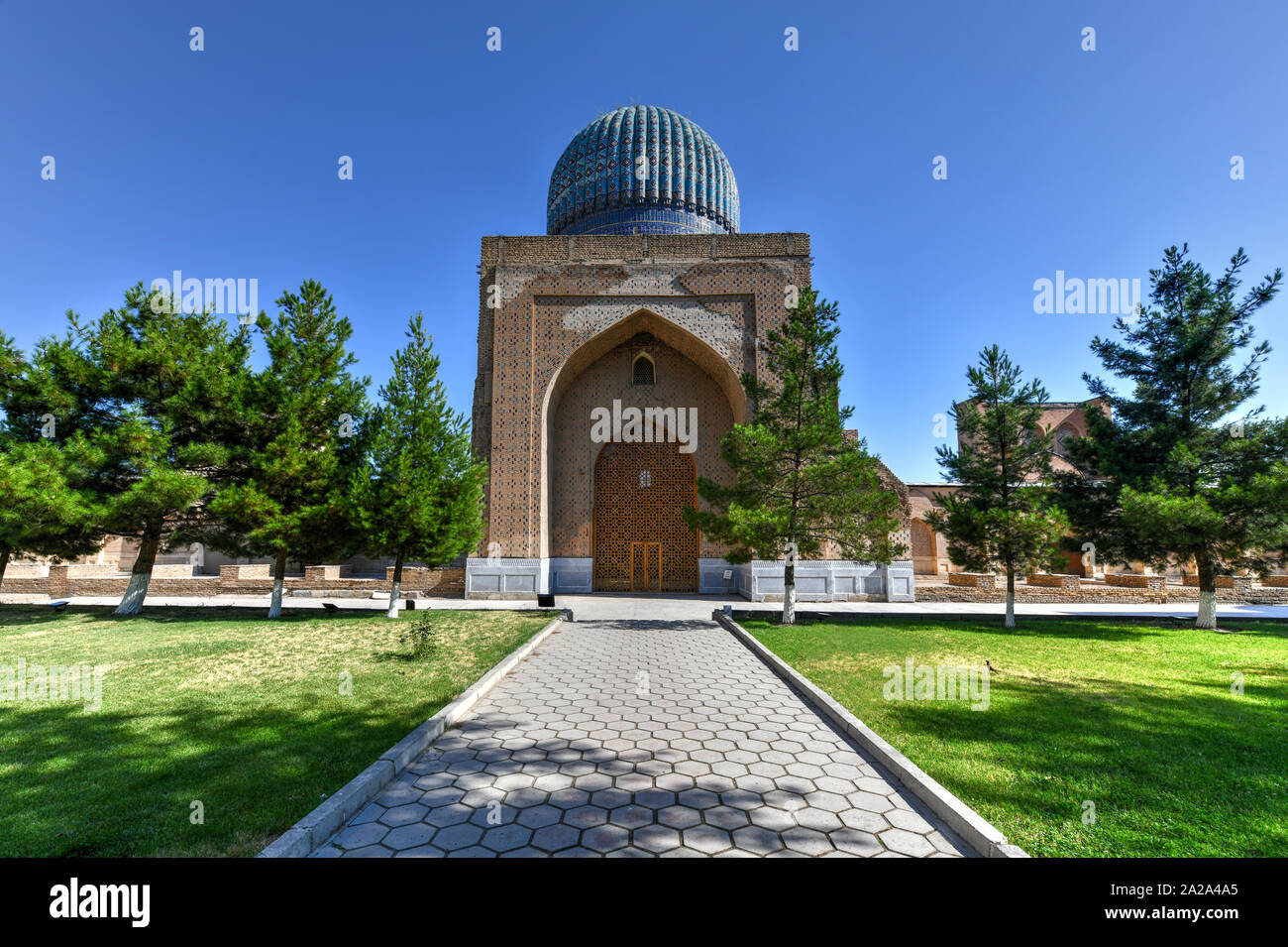Bibi Khanym Mosque in Samarkand, Uzbekistan. In the 15th century it was ...