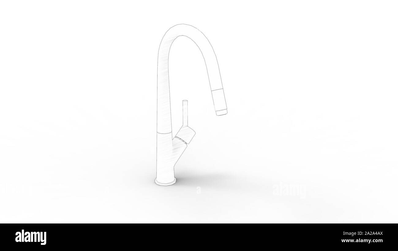3d rendering of a water tap isolated in white studio background Stock ...