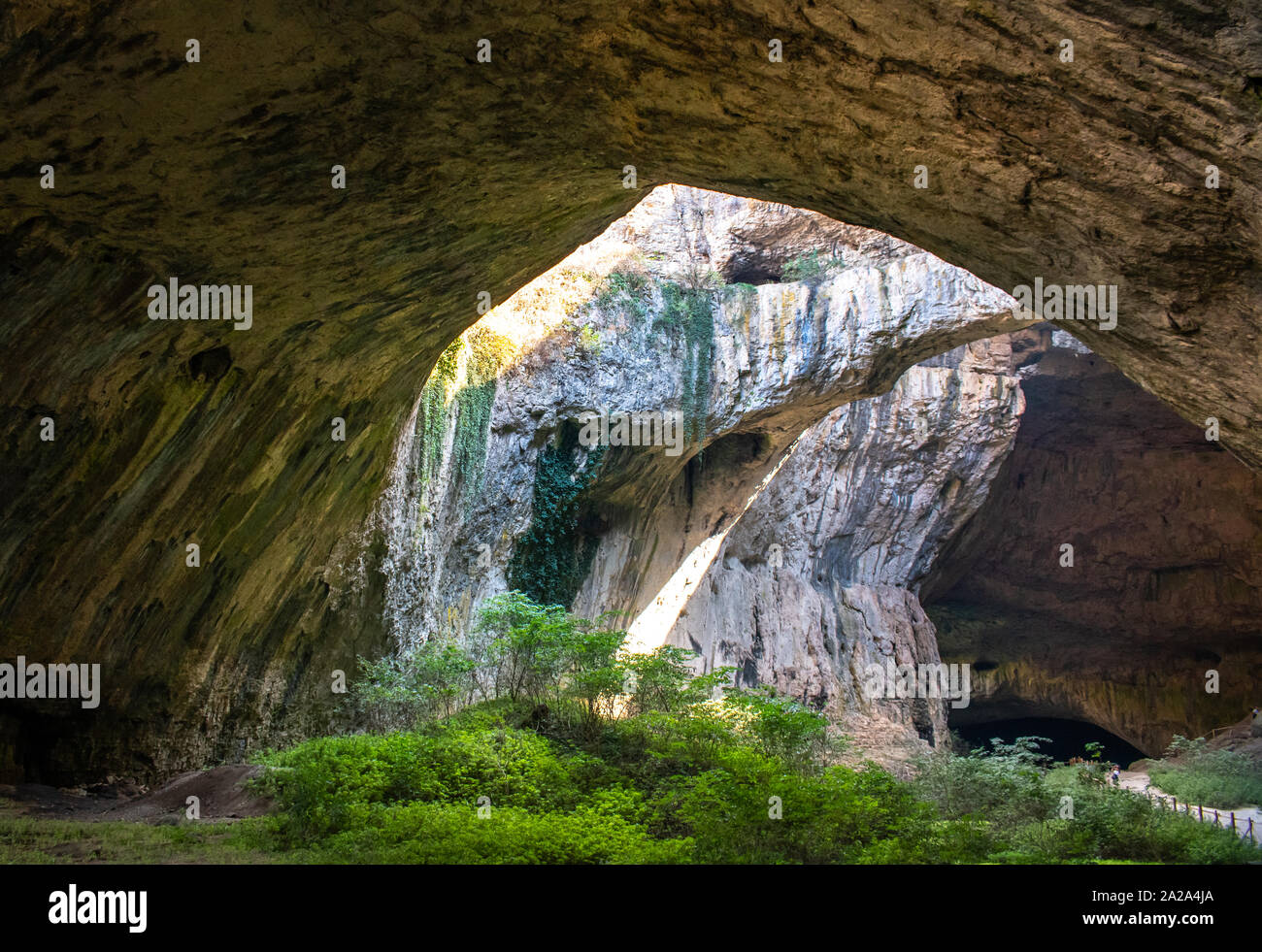 View inside the Devetashka Cave near Devetaki village and Osam river in ...
