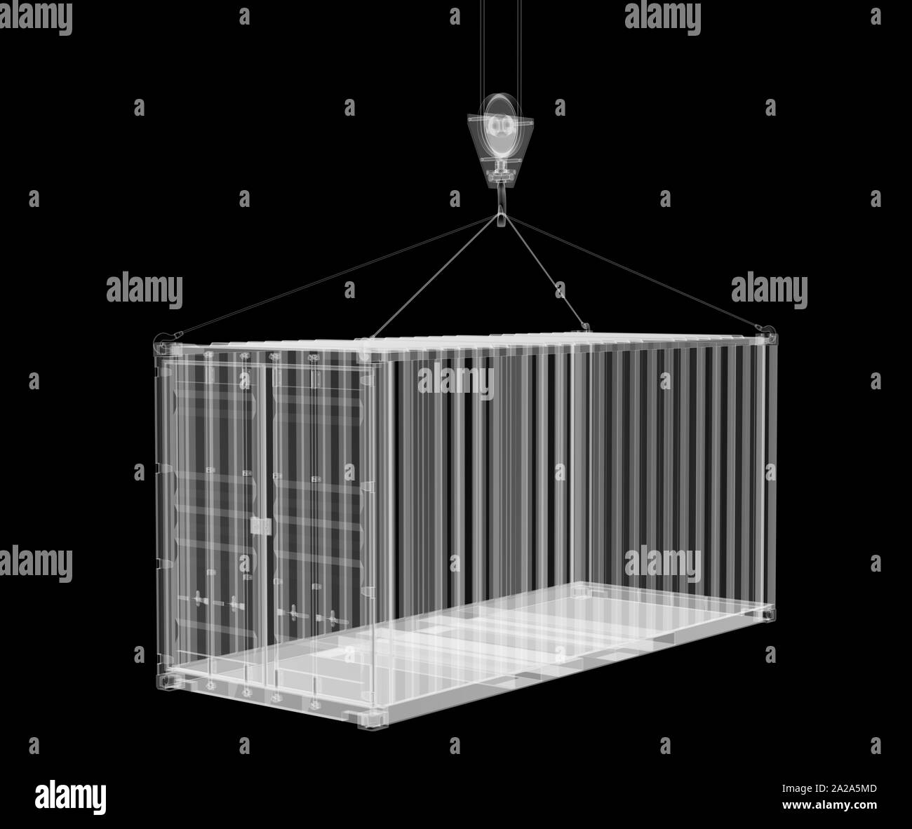 Blue shipping container detail Black and White Stock Photos & Images ...