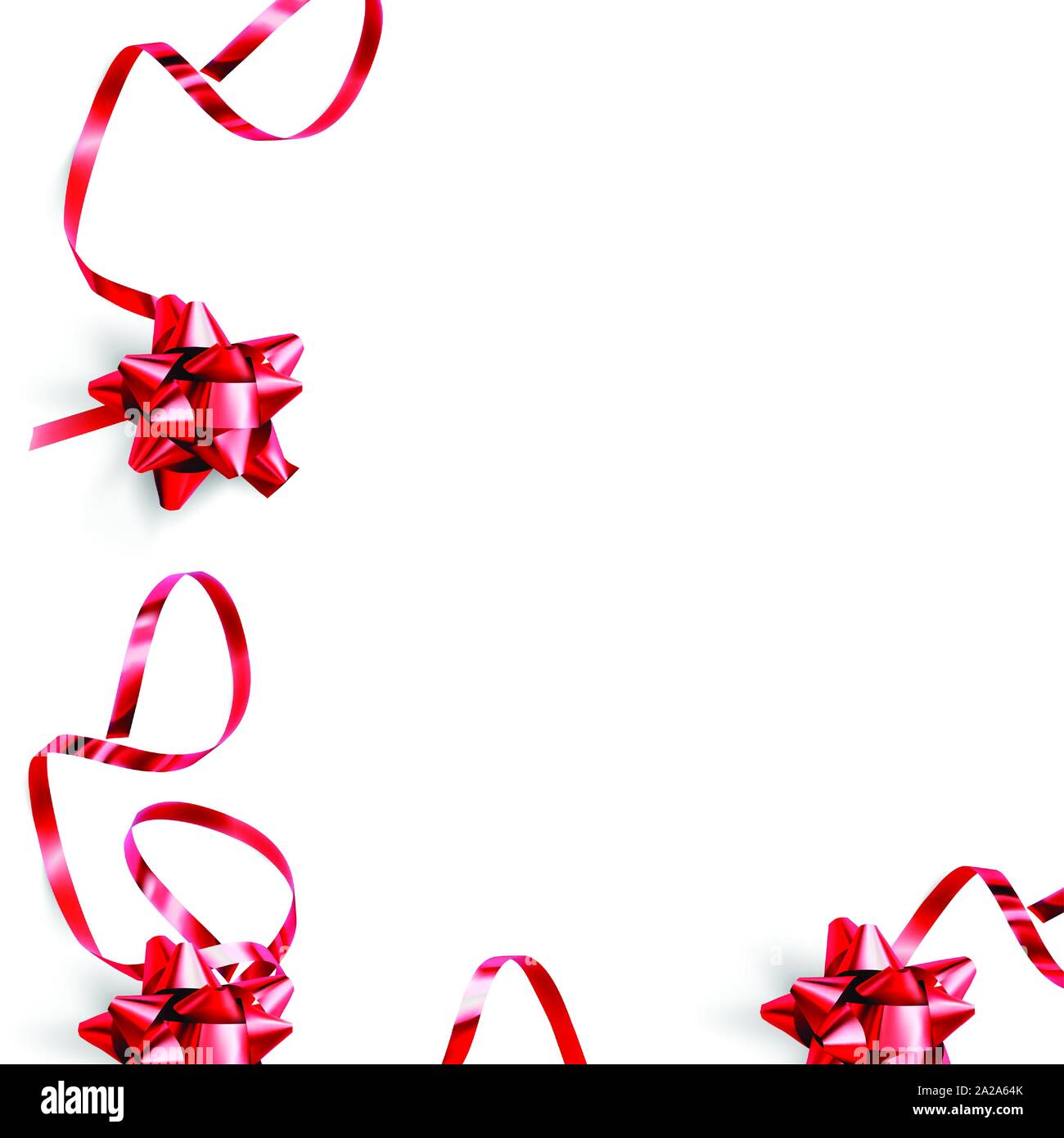 Red bow and ribbon isolated on white background - Vector illustration ...