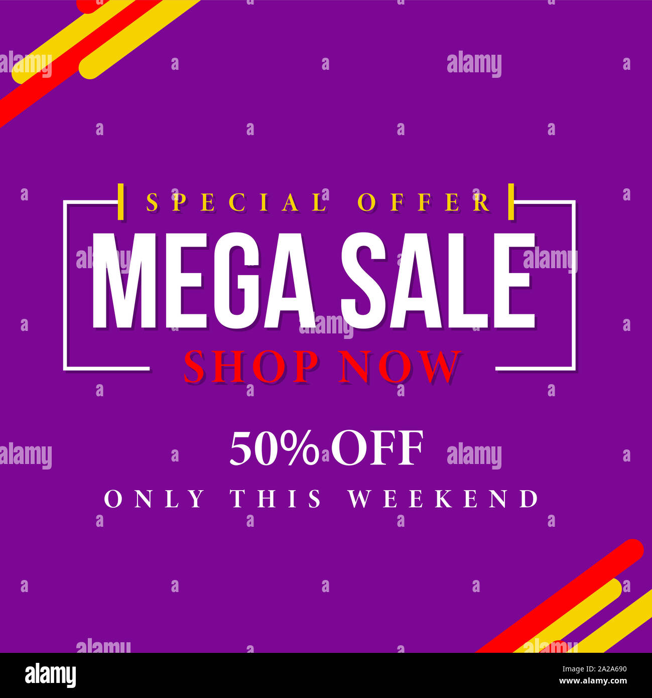 simple square mega sale banner header design clean and clear, compaq ...
