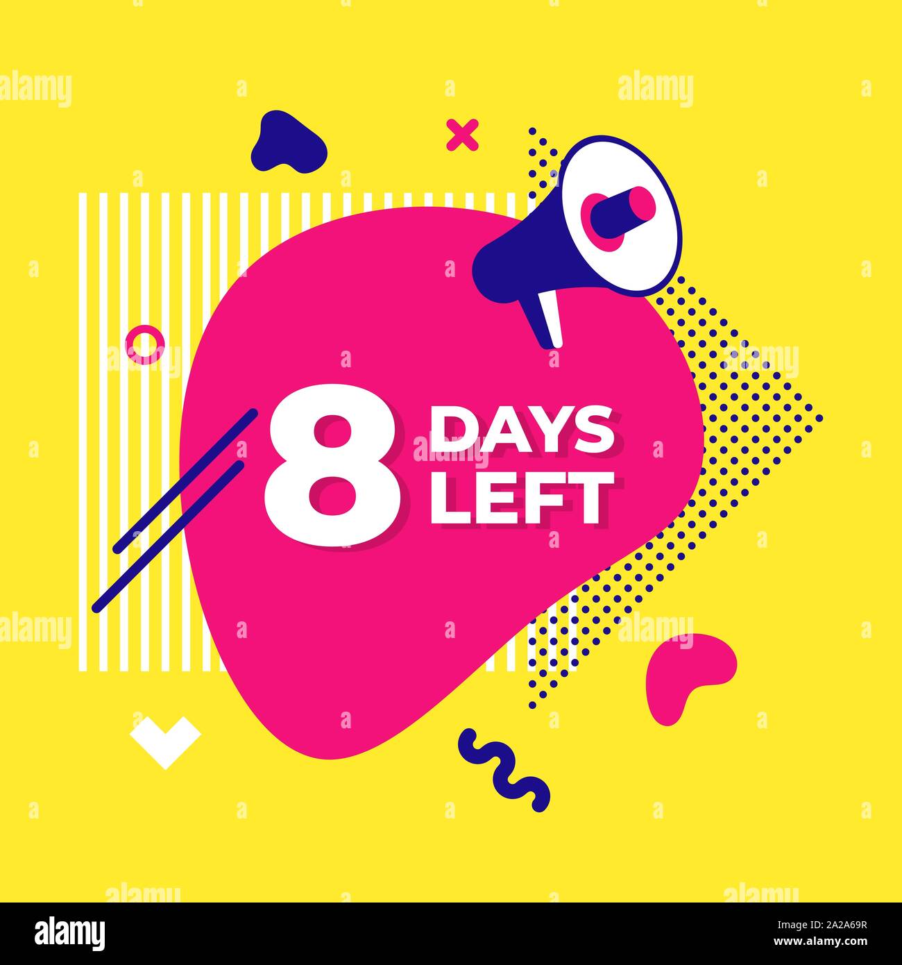 Sale countdown liquid abstract elements eight days left sign vector ...