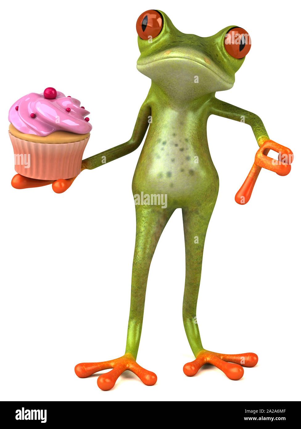 Fun frog - 3D Illustration Stock Photo - Alamy